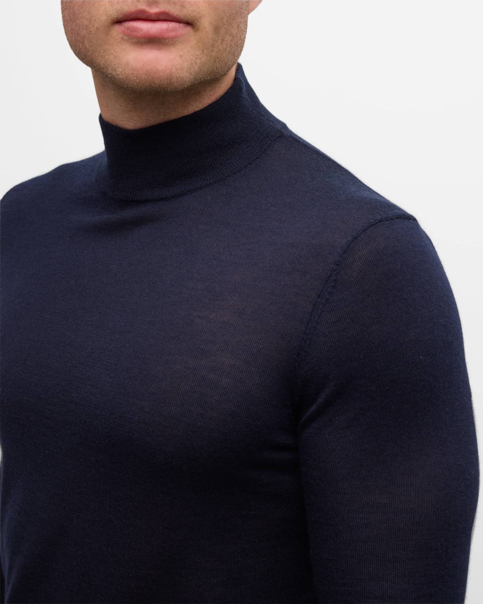 Neiman Marcus Men's Cashmere-Silk Mock Neck Sweater | Neiman Marcus
