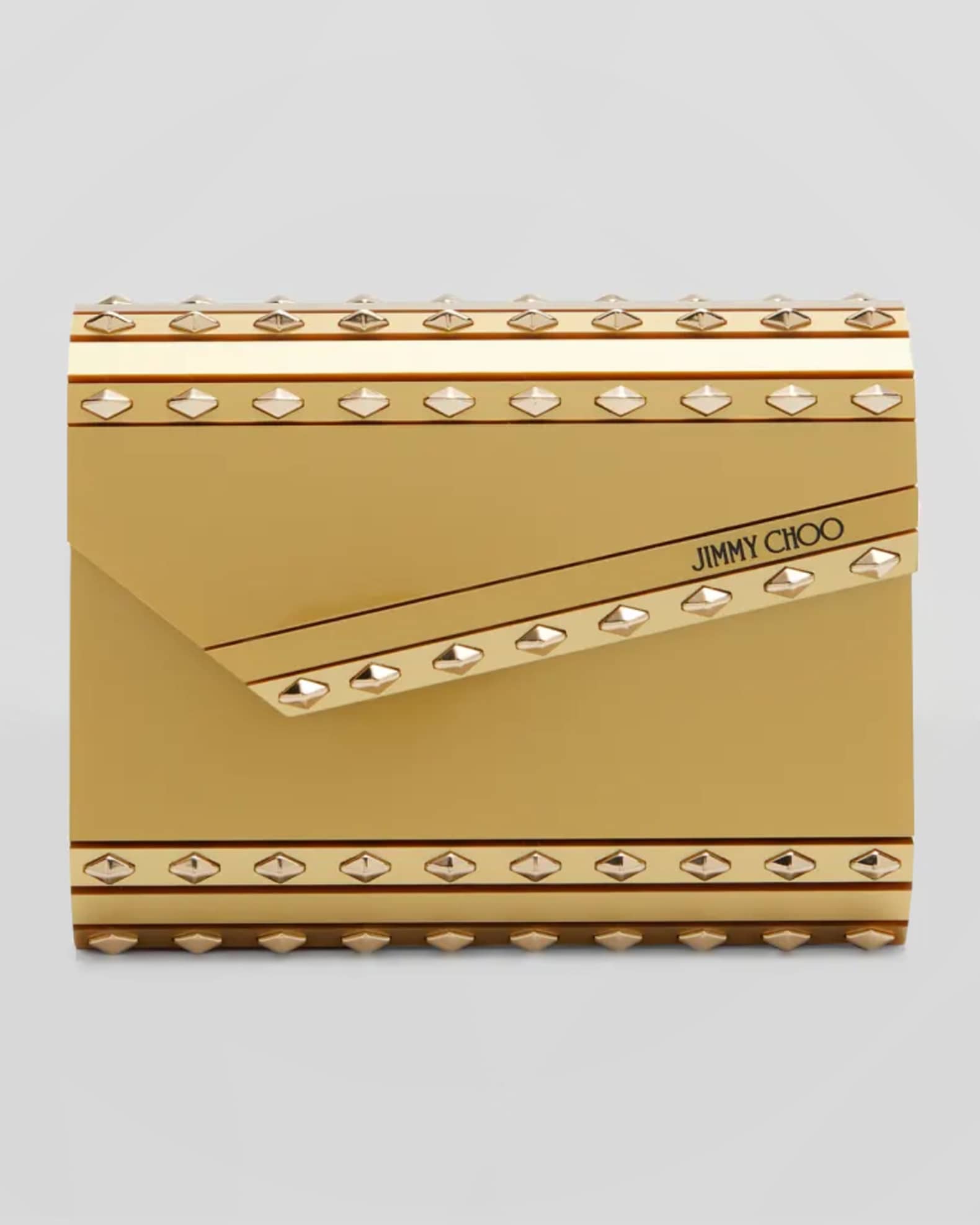 Jimmy Choo Candy Spike Brass Clutch Bag | Neiman Marcus