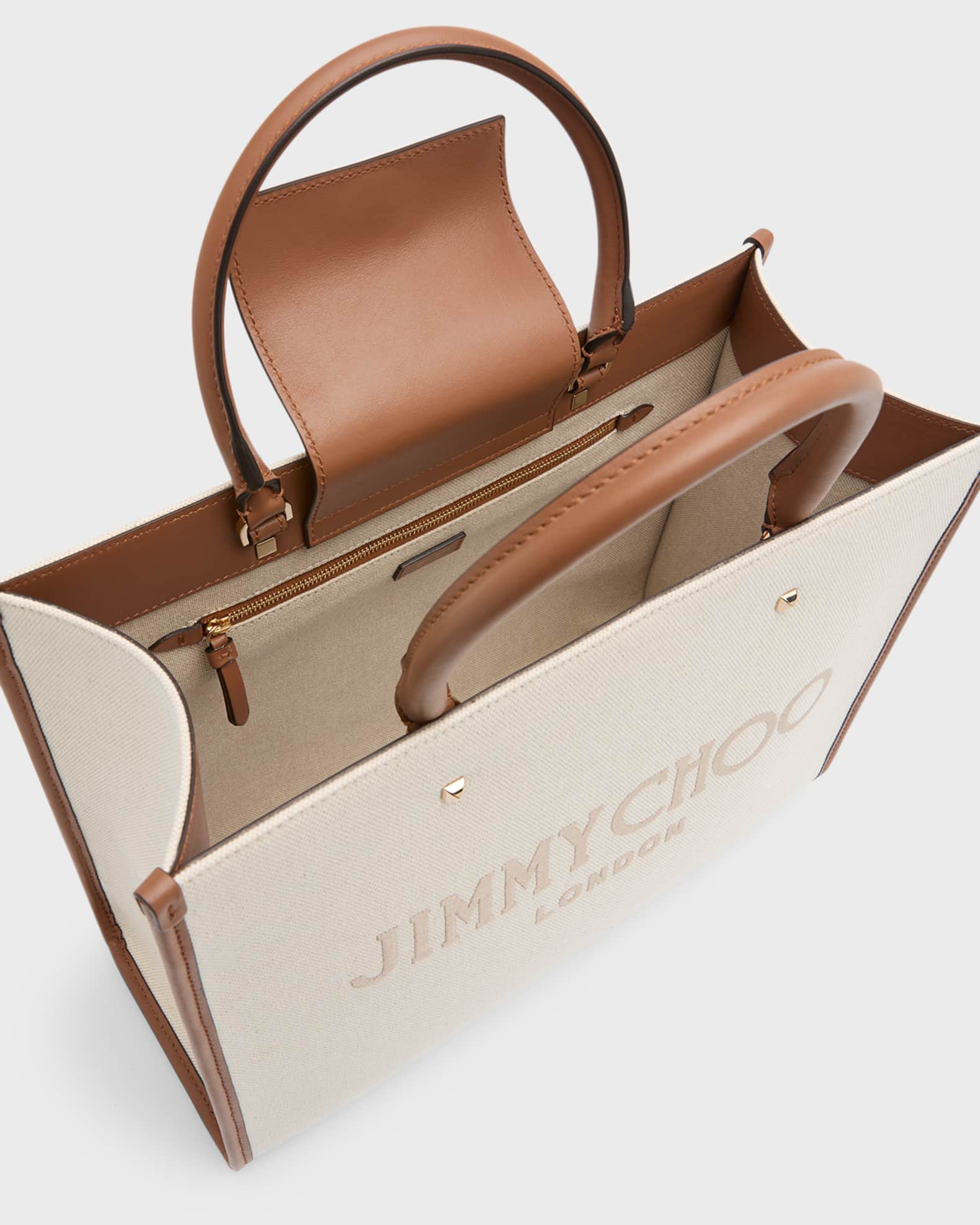 Jimmy Choo Varenne Medium Canvas Tote Bag | Neiman Marcus