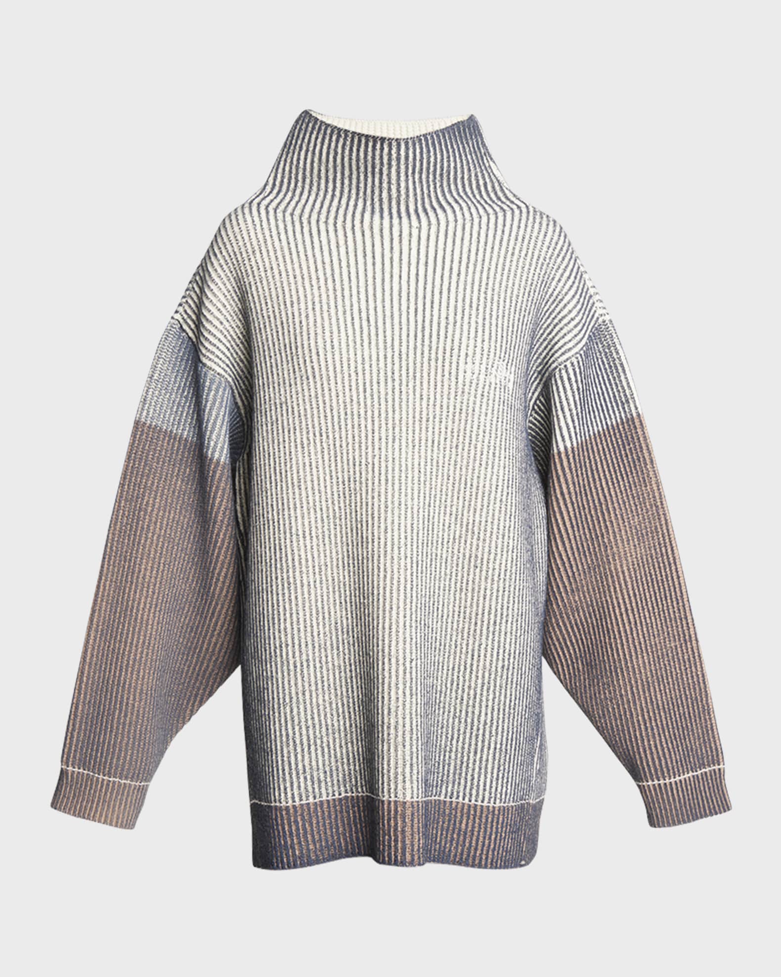 MM6 Maison Margiela Oversized Mock Neck Wool Sweater | Neiman Marcus