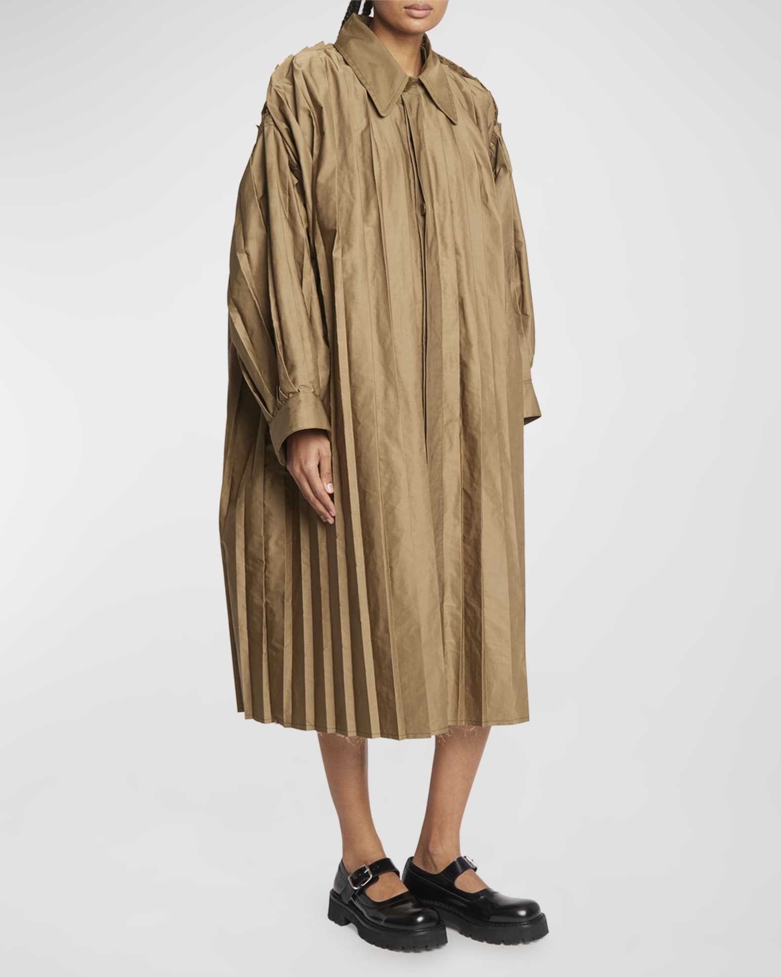 MM6 Maison Margiela Oversized Pleated Trench Coat | Neiman Marcus