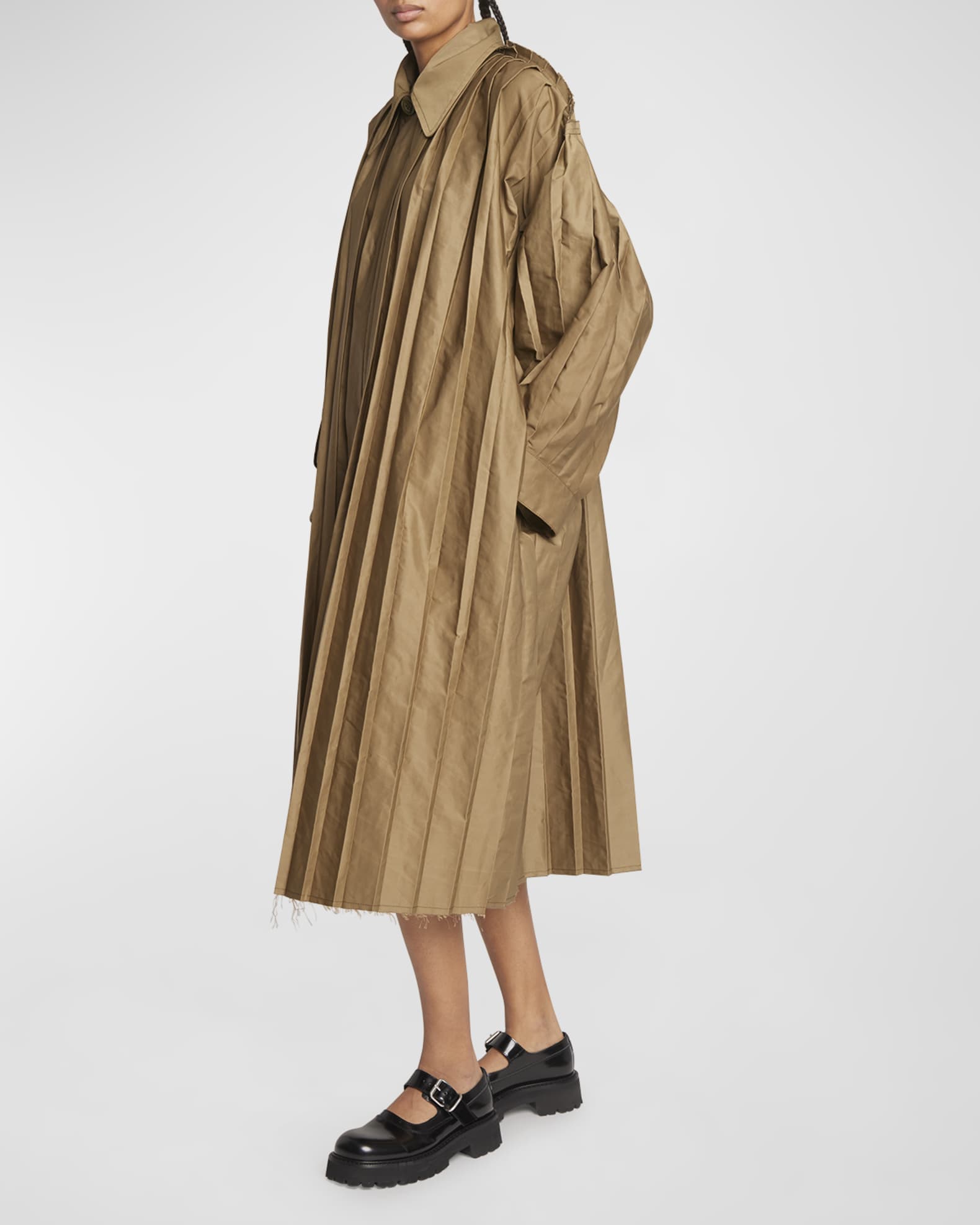 MM6 Maison Margiela Oversized Pleated Trench Coat | Neiman Marcus