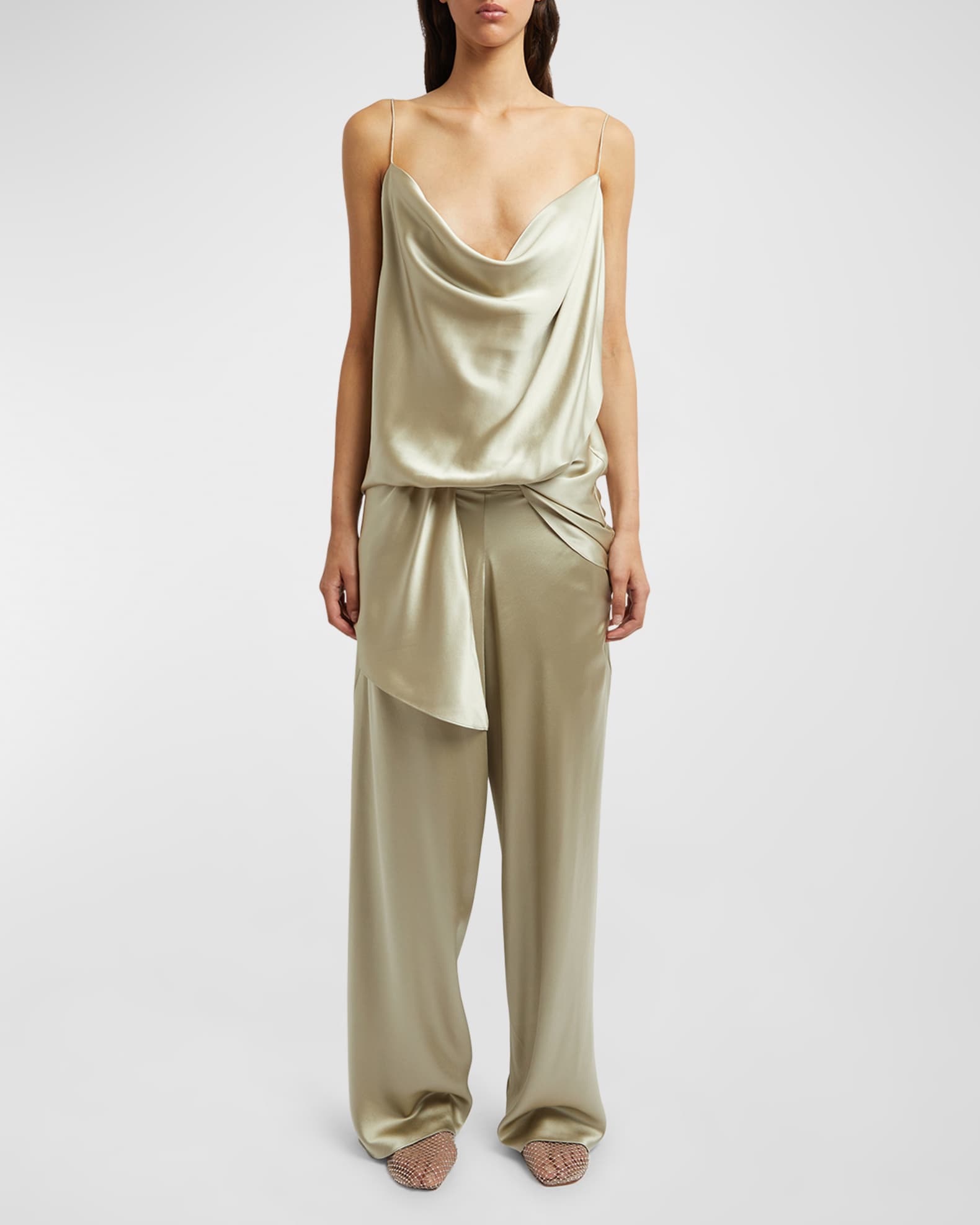 Christopher Esber Silk Bias Wide-Leg Trousers | Neiman Marcus