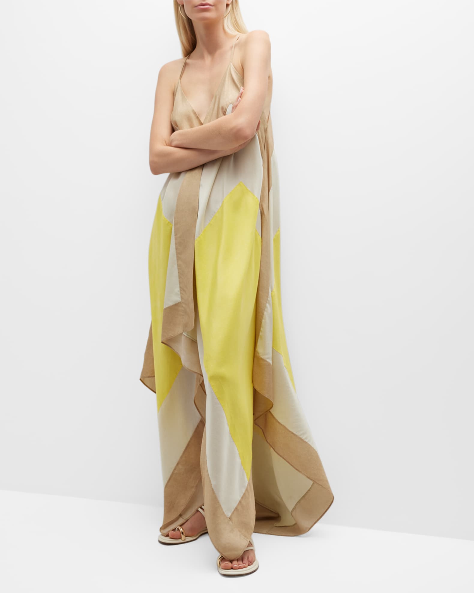 Joseph Devonshire Colorblock Handkerchief Maxi Dress | Neiman Marcus