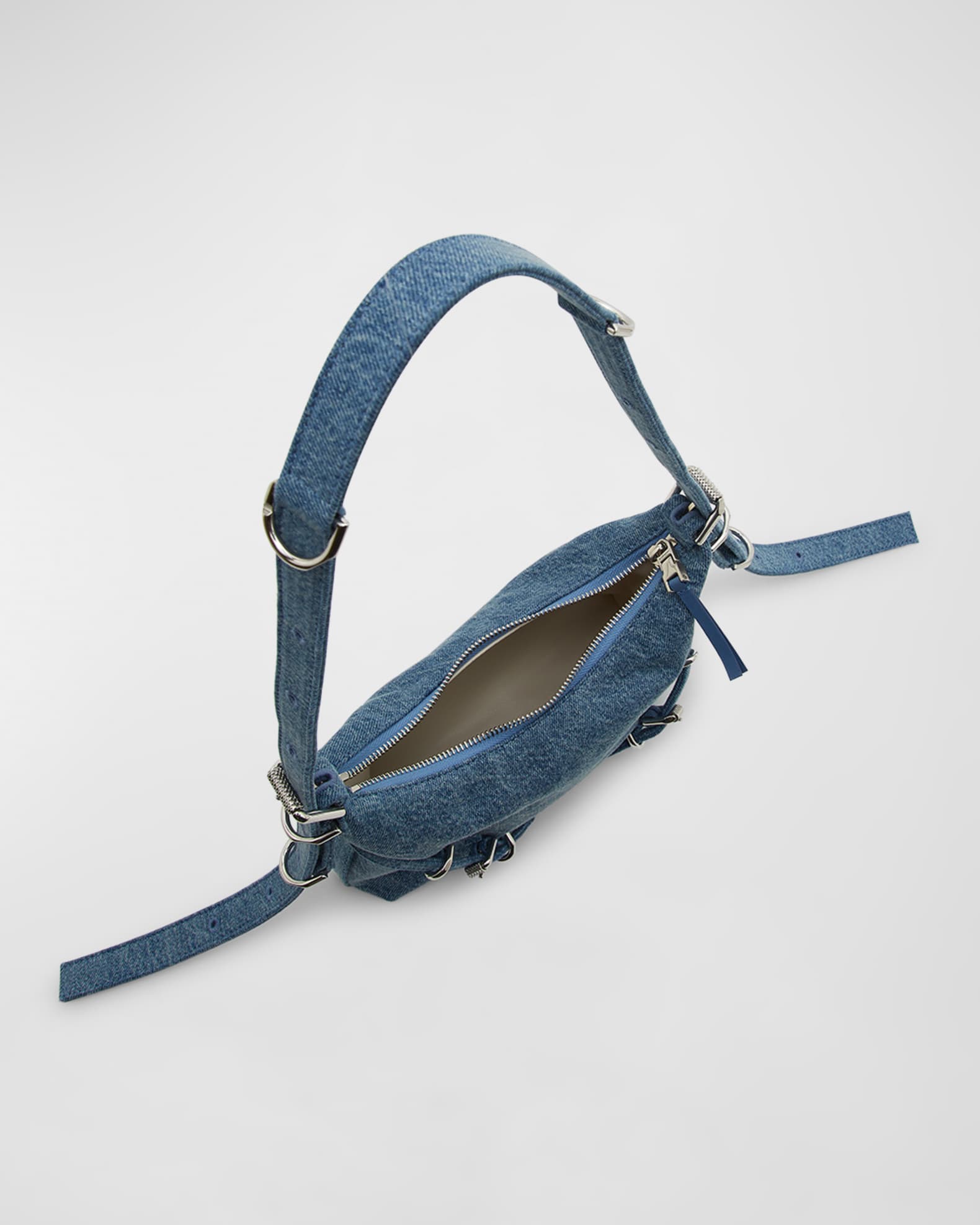 Givenchy Voyou Mini Shoulder Bag in Washed Denim | Neiman Marcus