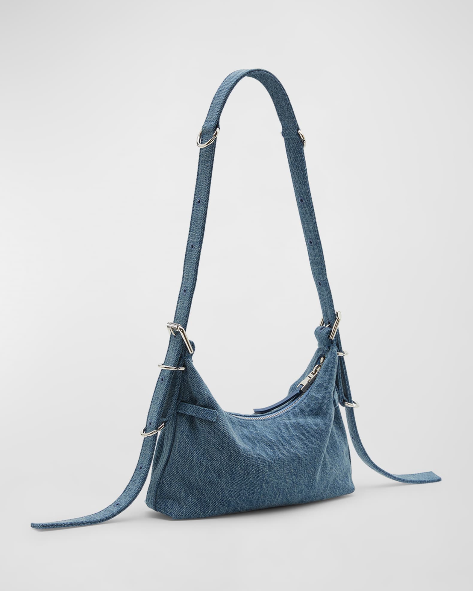 Givenchy Voyou Mini Shoulder Bag in Washed Denim | Neiman Marcus