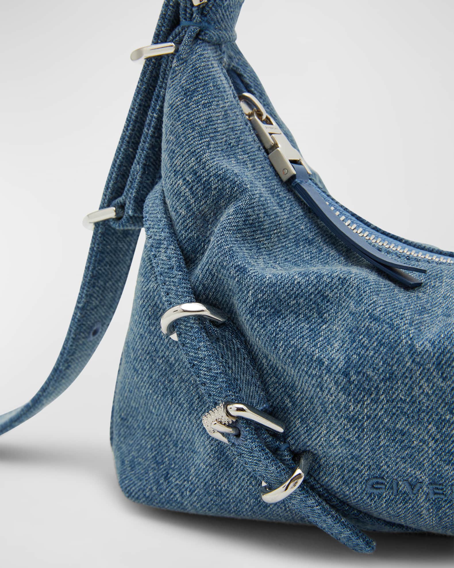 Givenchy Voyou Mini Shoulder Bag in Washed Denim | Neiman Marcus