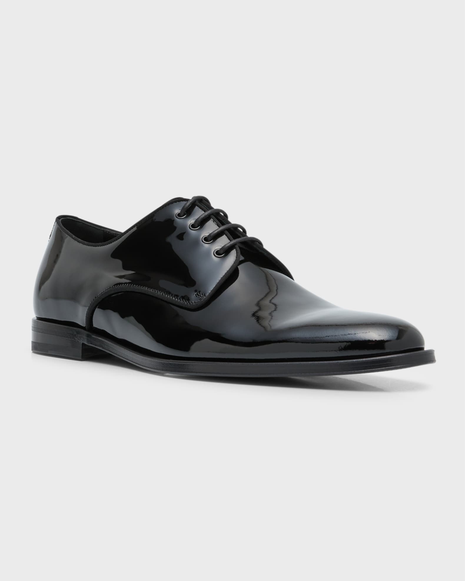 Dolce&Gabbana Men's Patent Leather Derby Shoes | Neiman Marcus