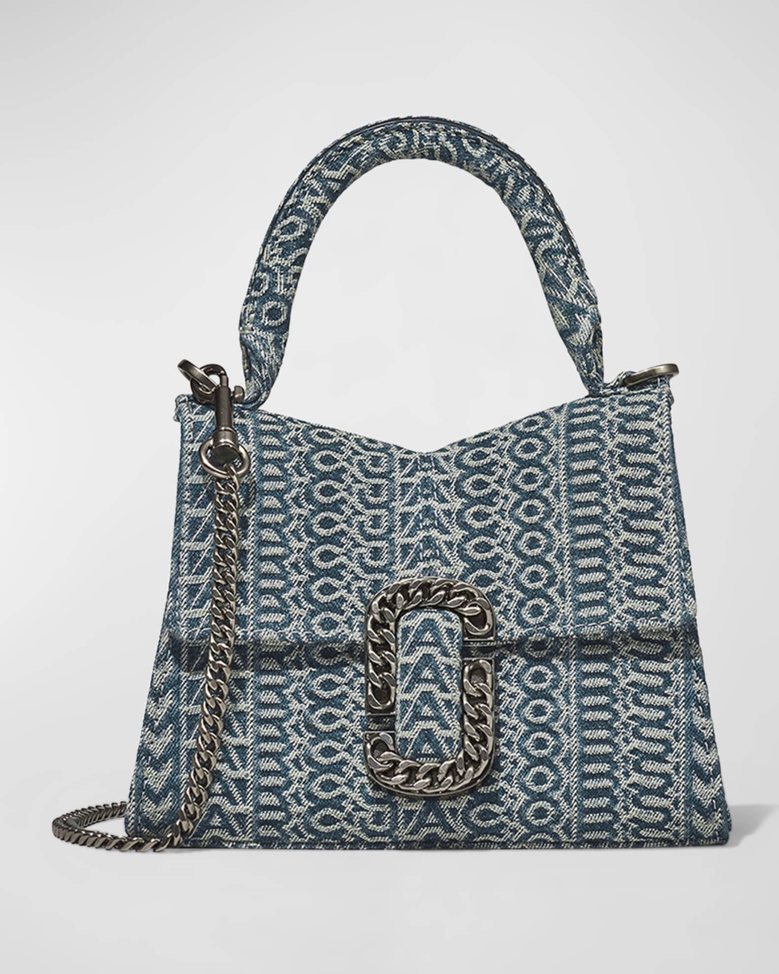 Marc Jacobs The Washed Monogram Denim St. Marc Mini Top Handle | Neiman ...