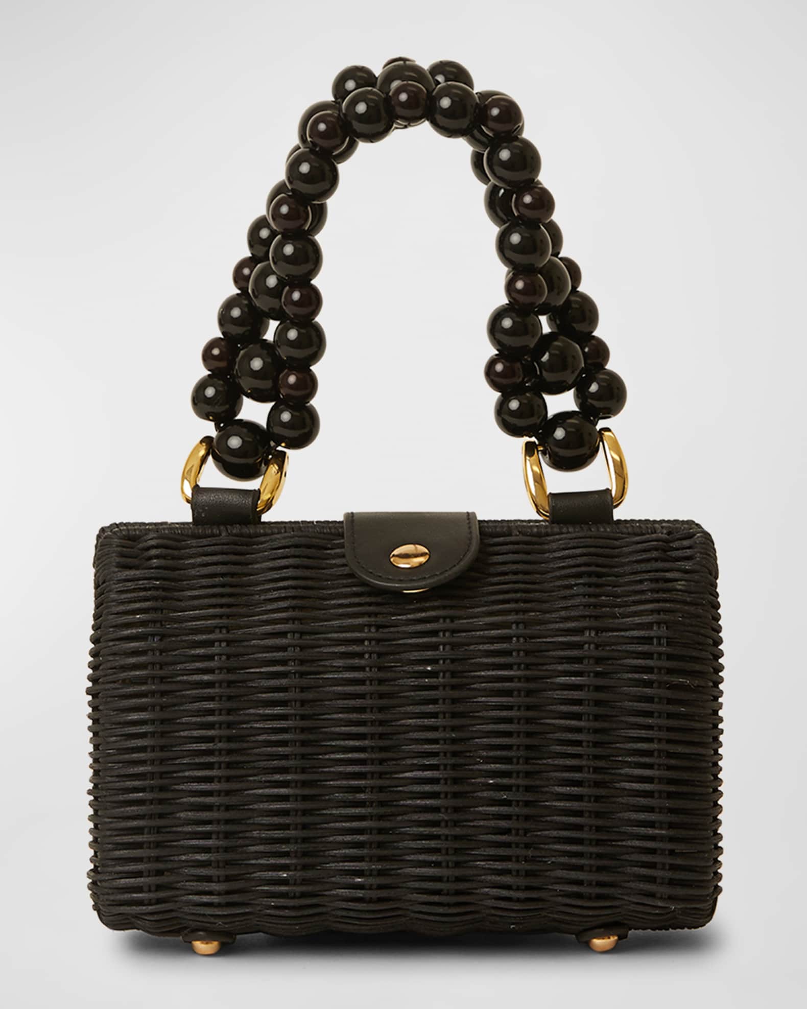 BTB Los Angeles Bri Beaded Rattan Top-Handle Bag | Neiman Marcus