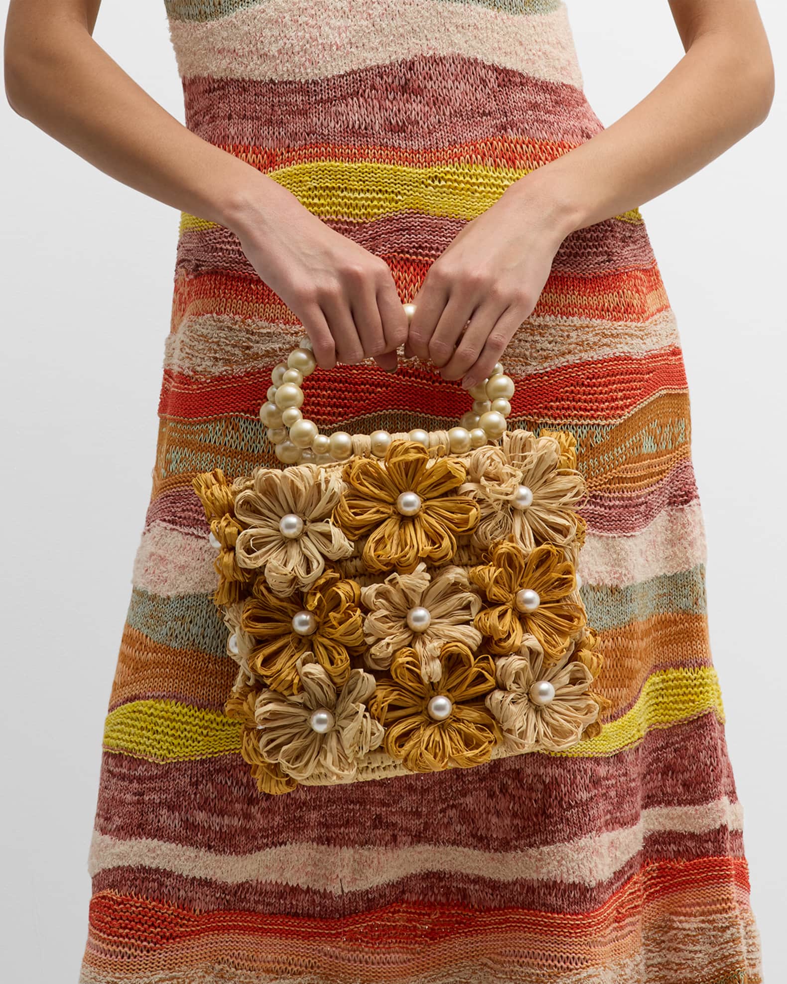 BTB Los Angeles Tai Floral Pearly Embellished Bucket Bag | Neiman Marcus