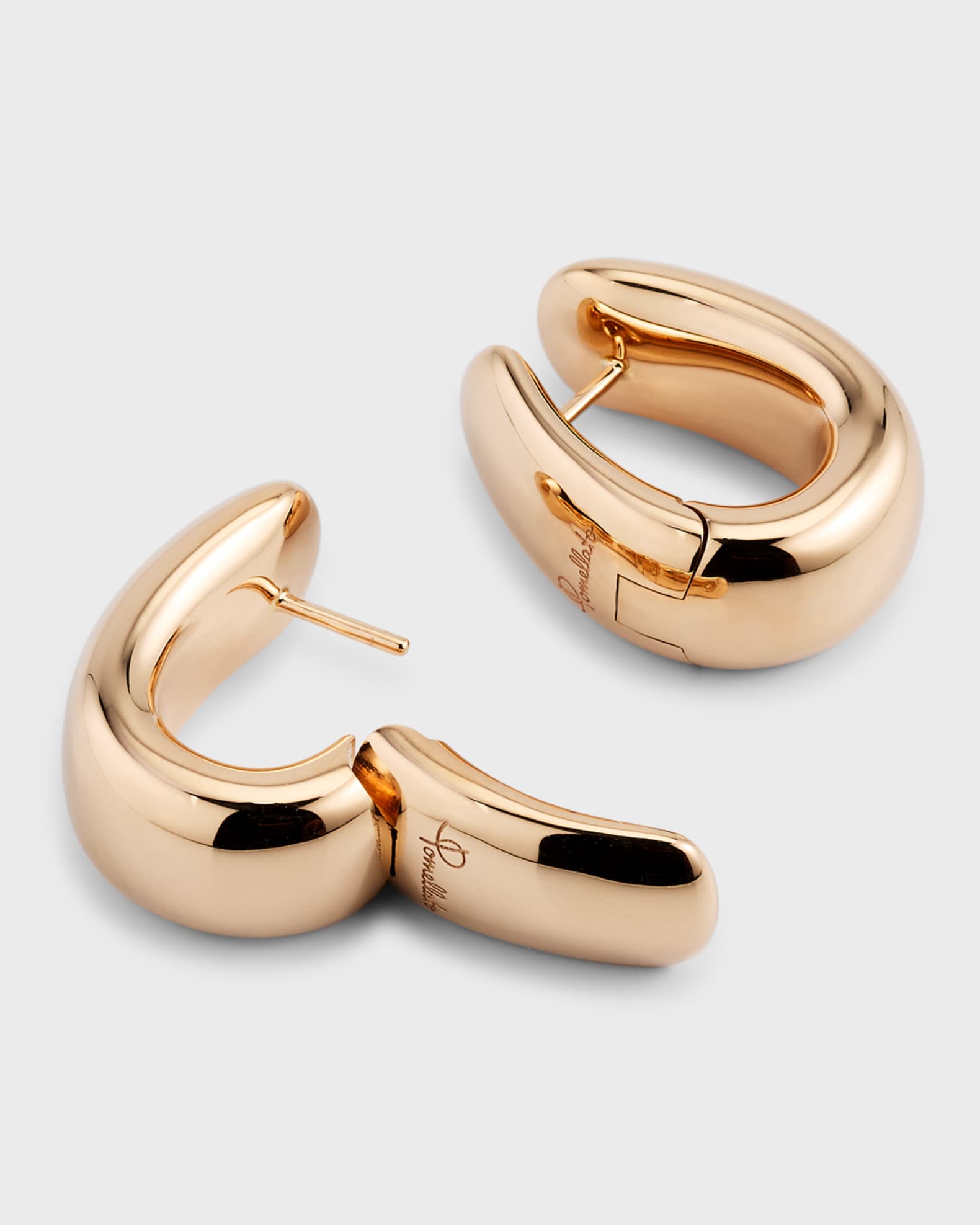 Pomellato Iconica 18K Rose Gold Small Hoop Earrings | Neiman Marcus