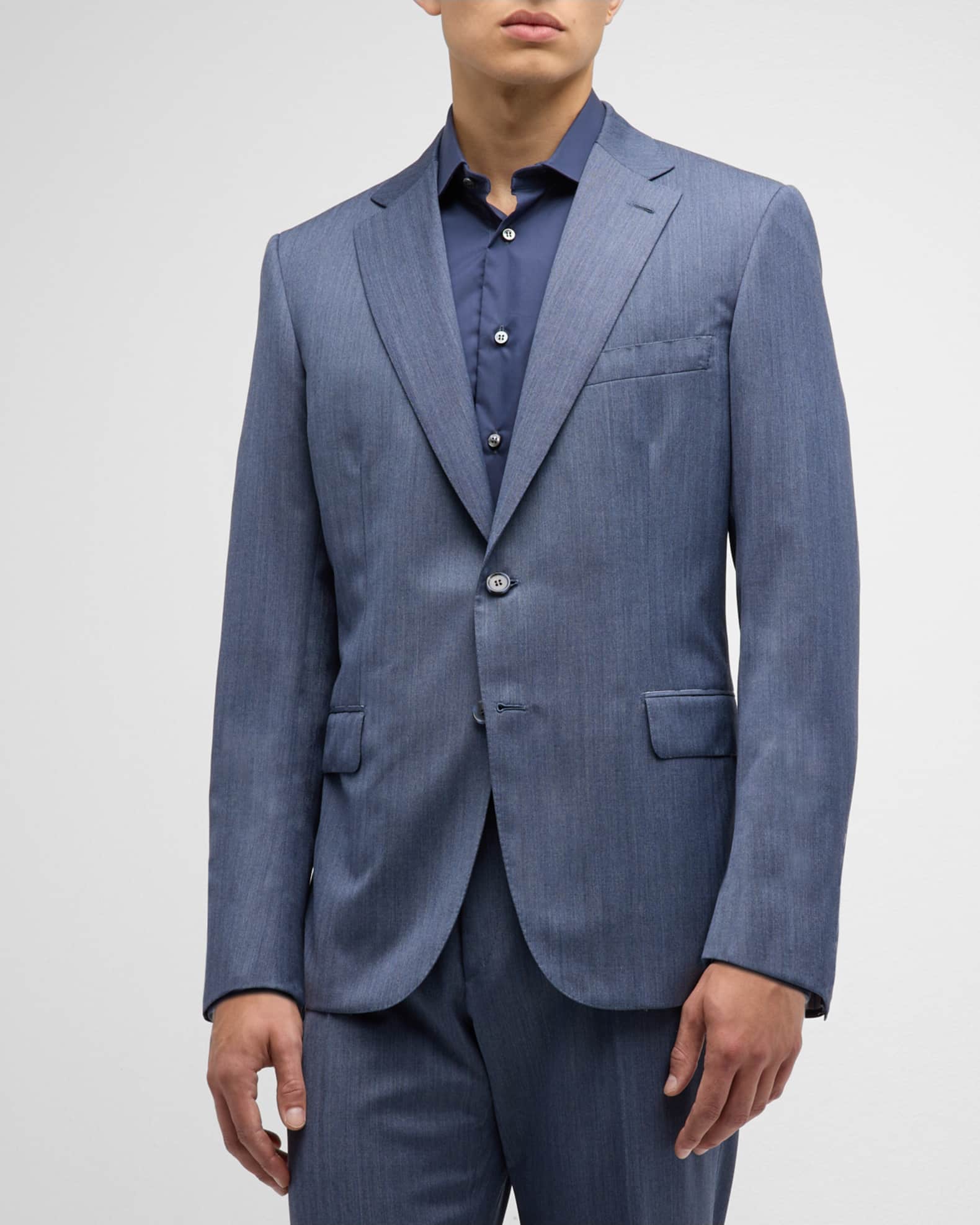 Brioni Men's Chevron Wool Suit | Neiman Marcus