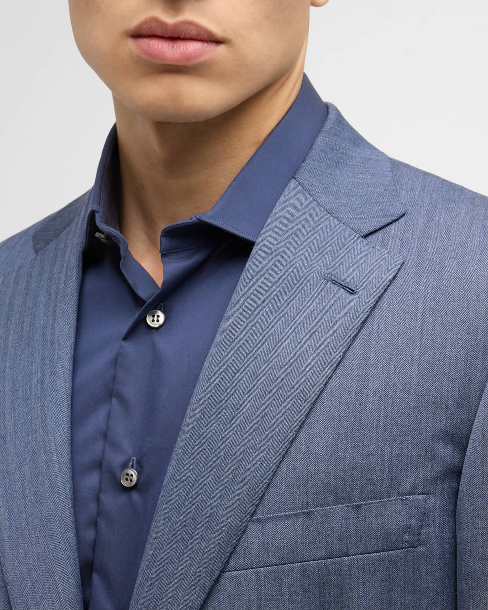 Brioni Men's Chevron Wool Suit | Neiman Marcus