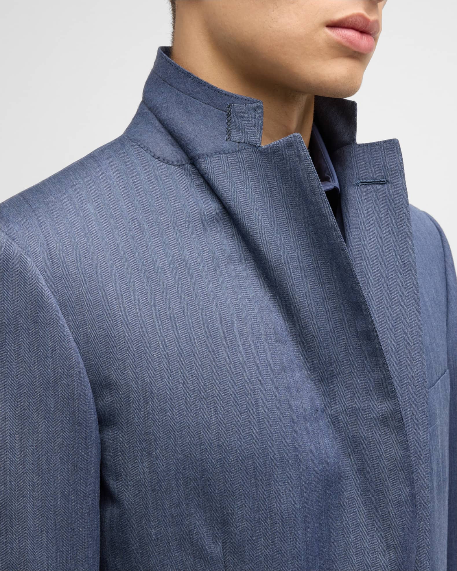 Brioni Men's Chevron Wool Suit | Neiman Marcus