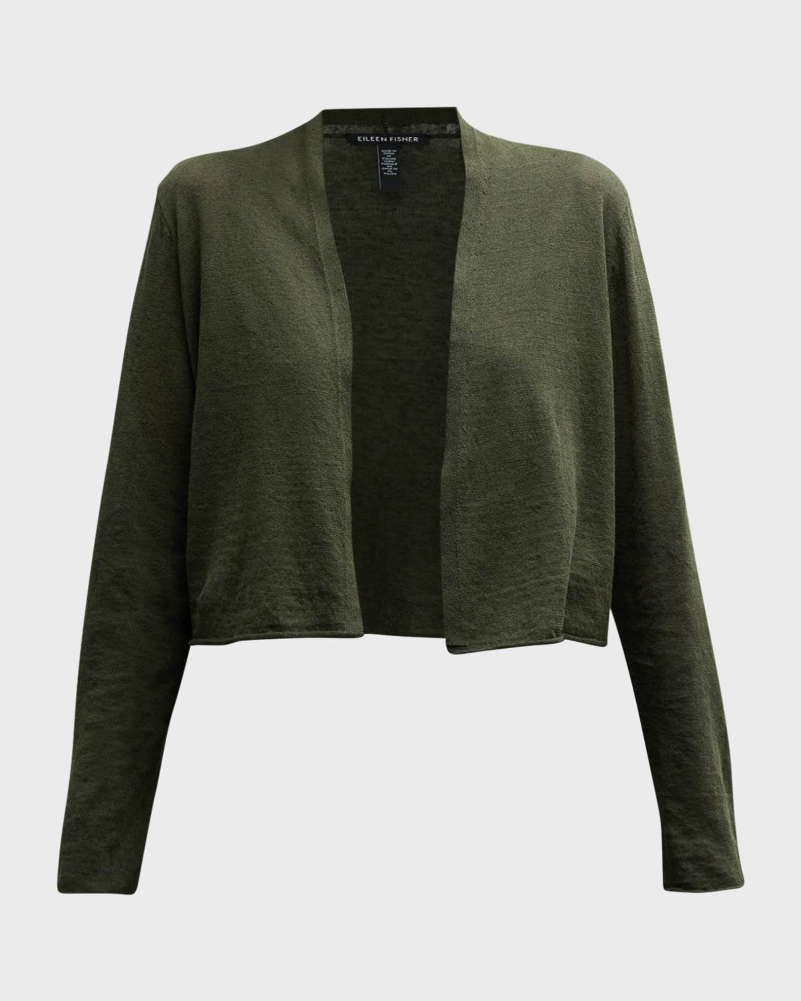 Eileen Fisher Cropped Open-Front Jersey Cardigan | Neiman Marcus