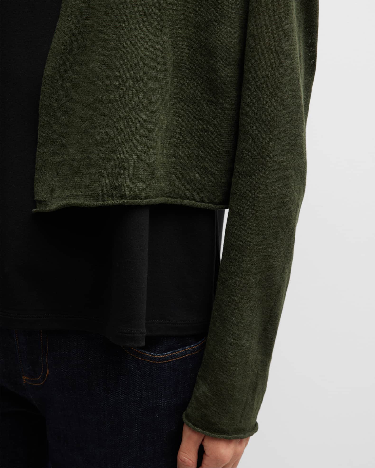 Eileen Fisher Cropped Open-Front Jersey Cardigan | Neiman Marcus