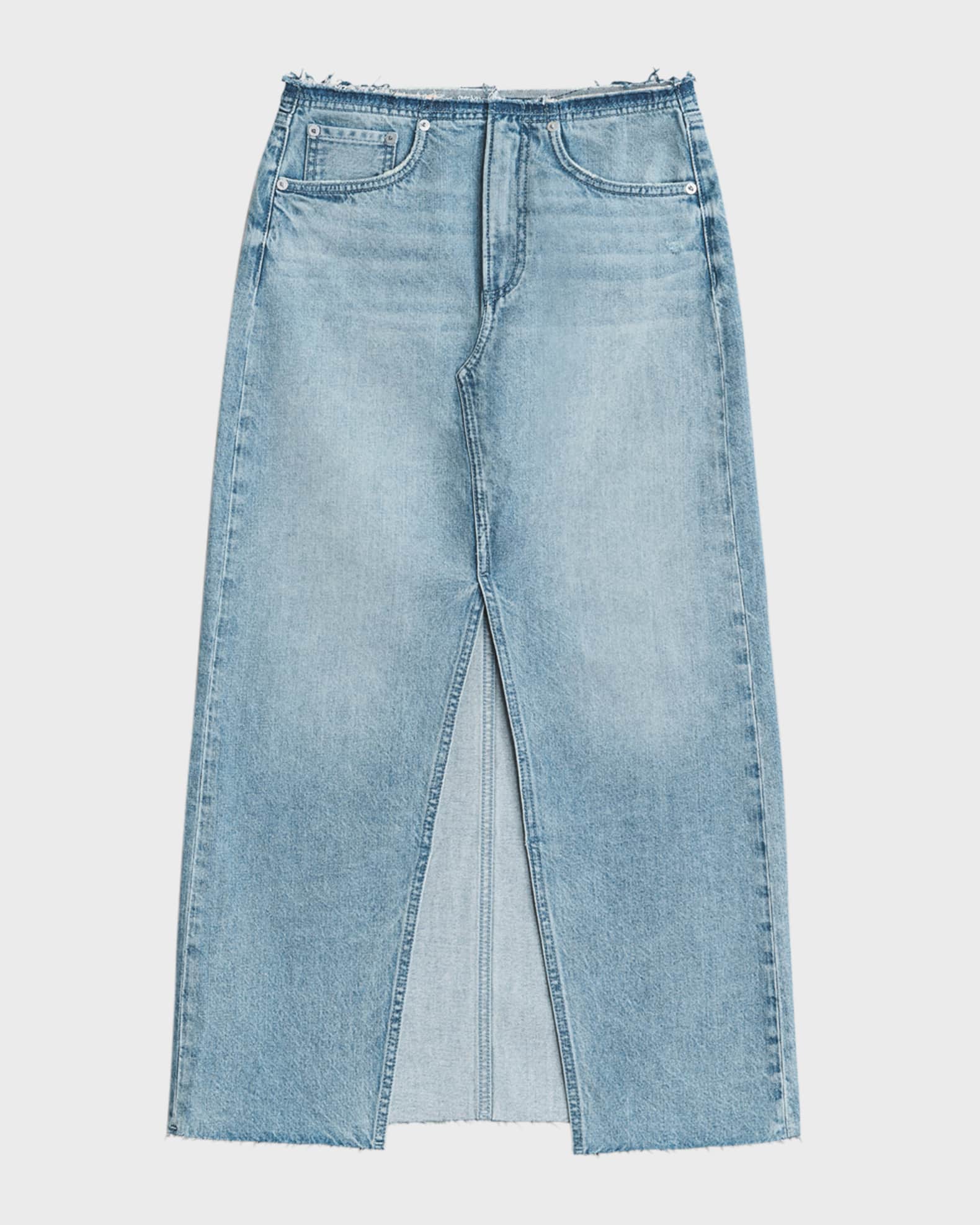 Rag & Bone Clara Denim Midi Skirt | Neiman Marcus