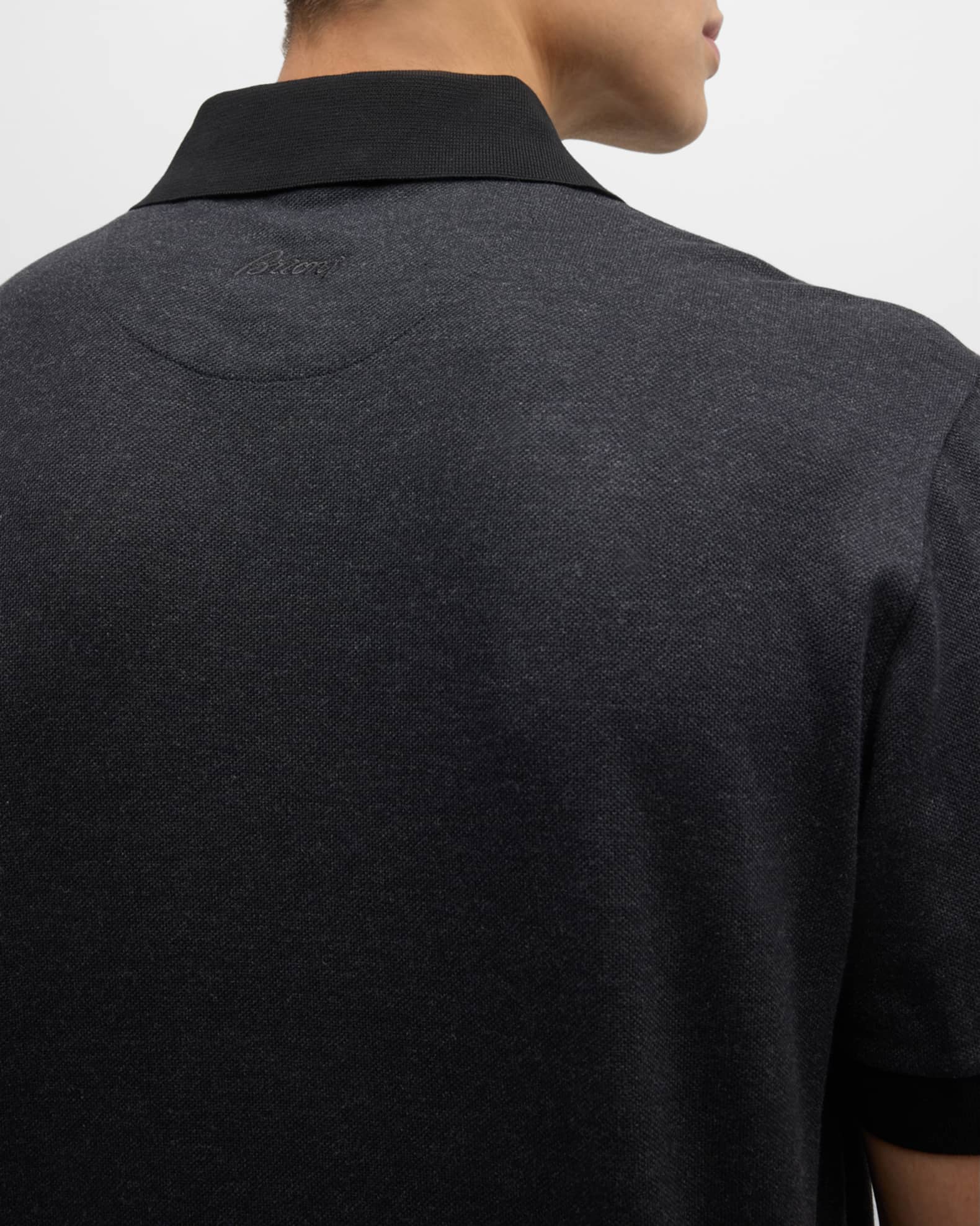 Brioni Men's Two-Tone Polo Shirt | Neiman Marcus