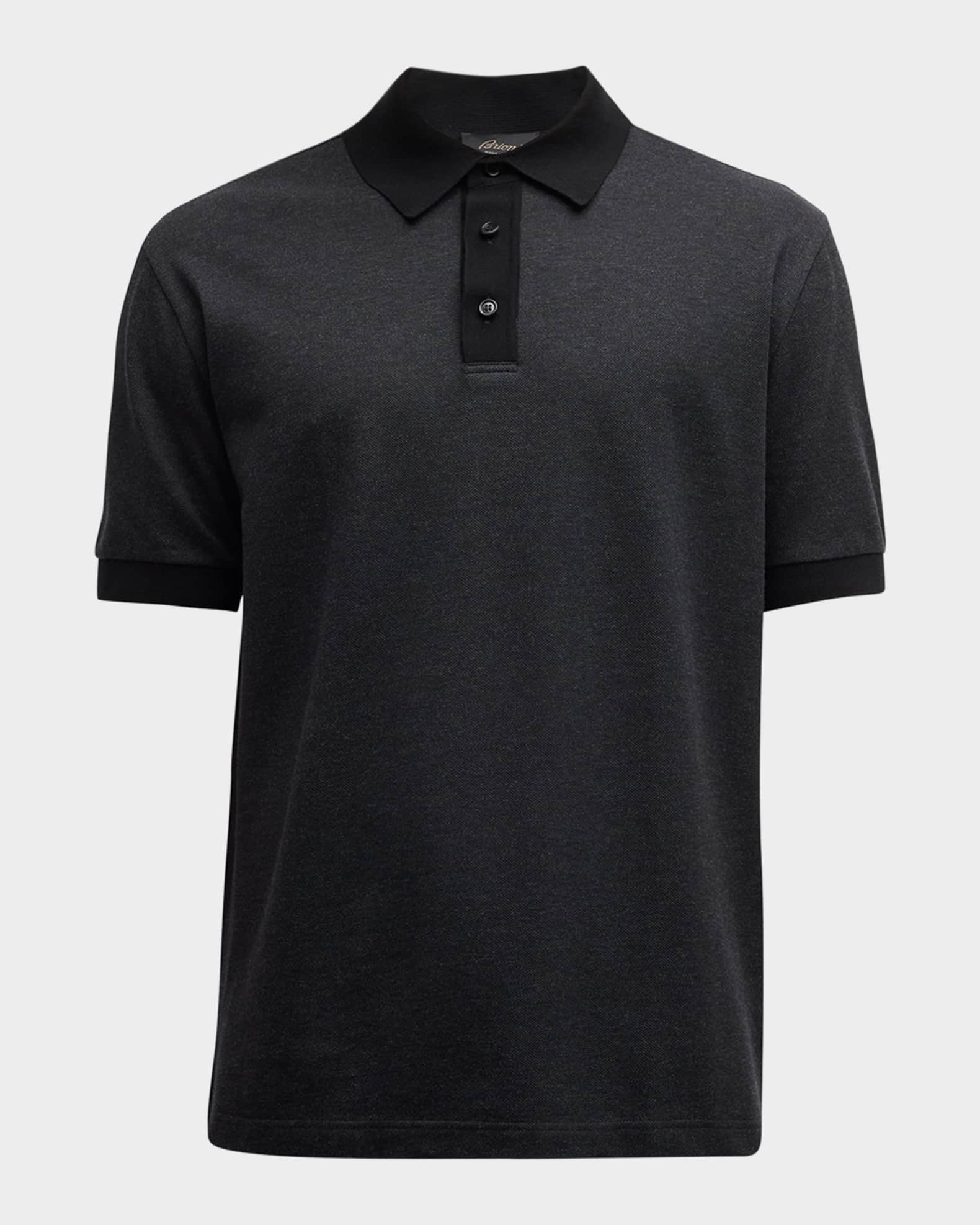 Brioni Men's Two-Tone Polo Shirt | Neiman Marcus