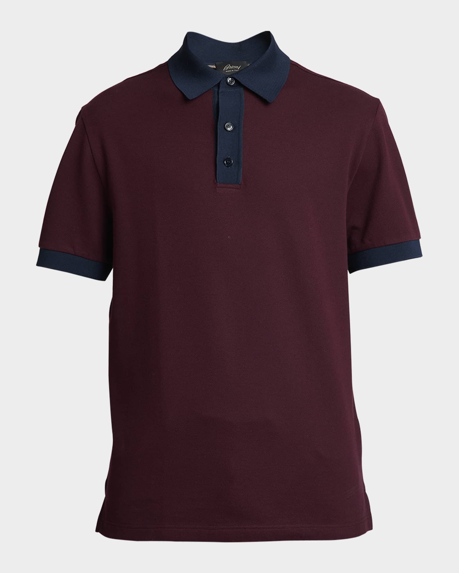 Brioni Men's Two-Tone Polo Shirt | Neiman Marcus