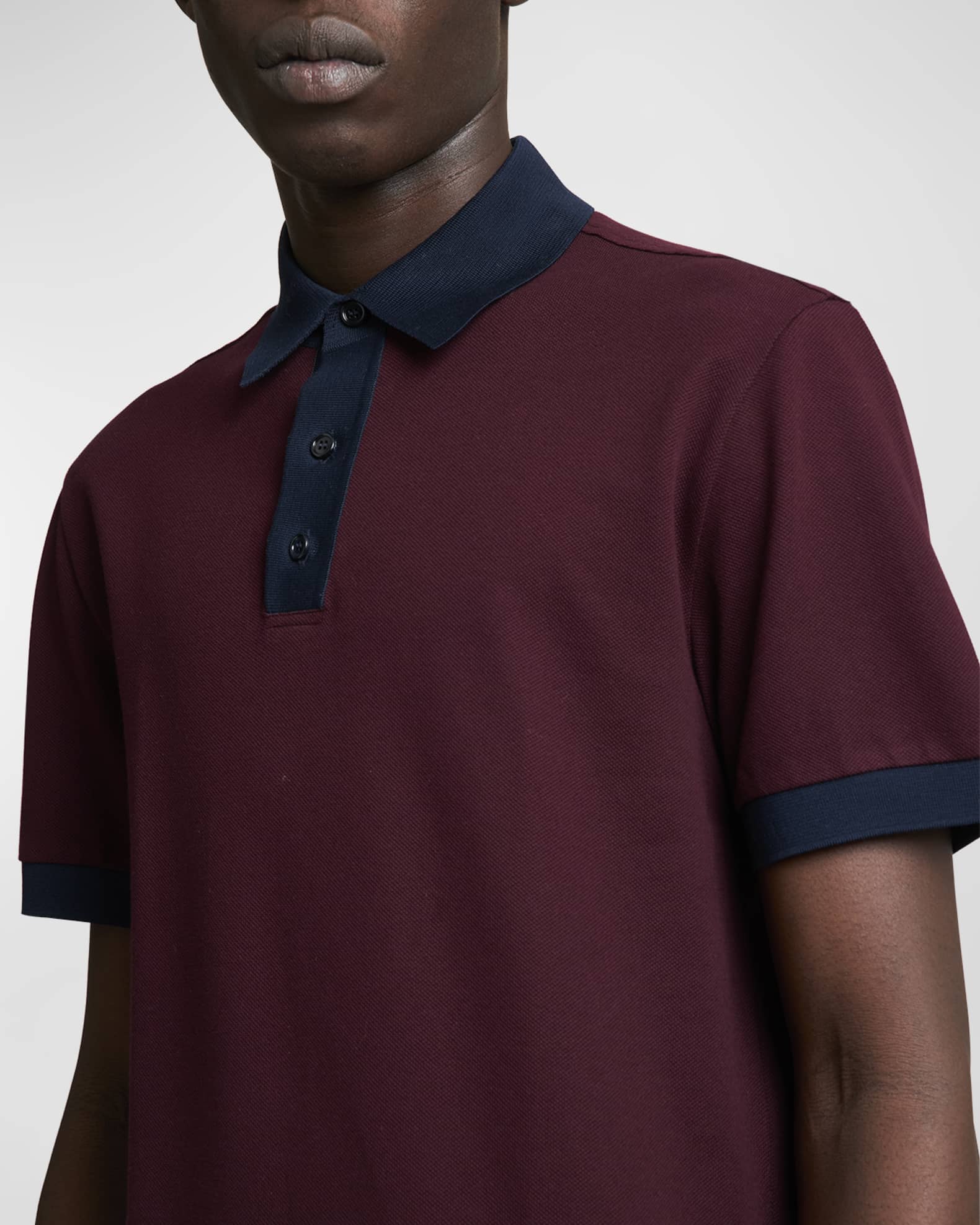 Brioni Men's Two-Tone Polo Shirt | Neiman Marcus