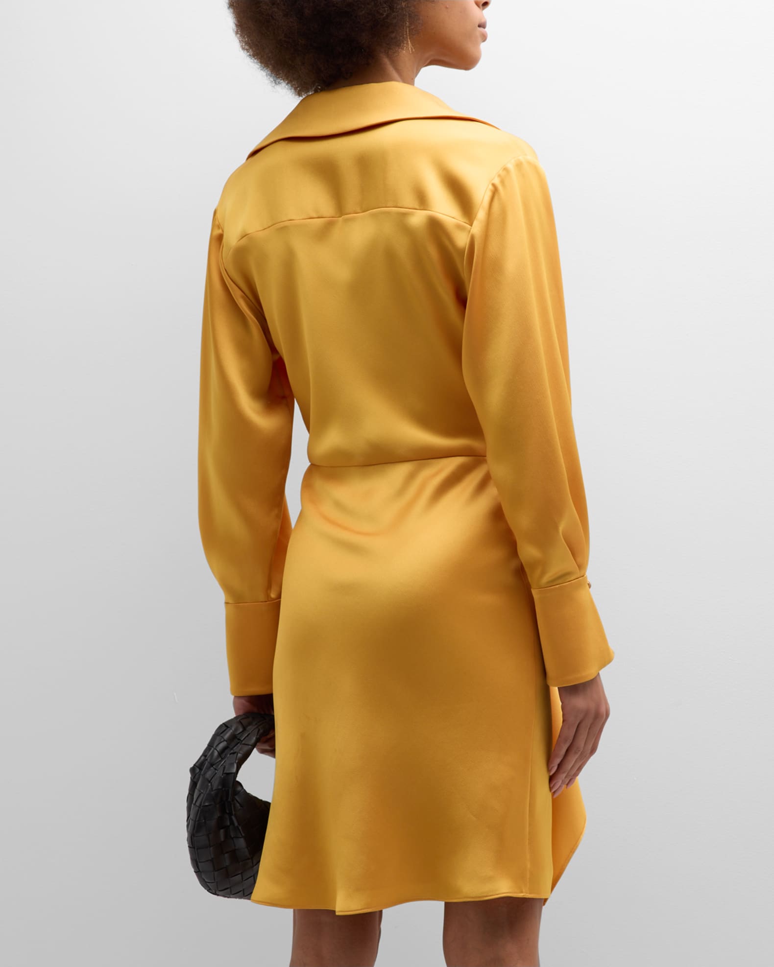 SIMKHAI Talit Draped-Front Satin Mini Dress | Neiman Marcus