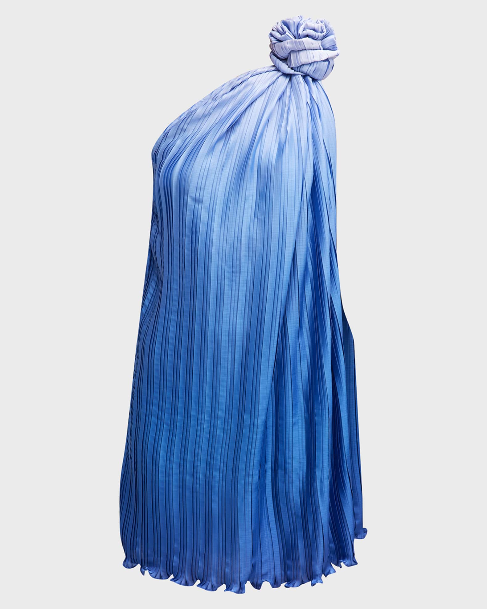 Verandah Plisse Satin Toga Mini Dress | Neiman Marcus