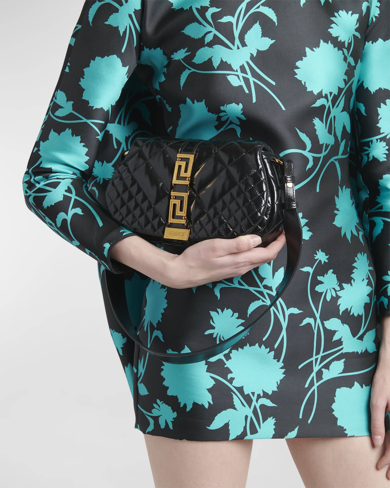 Versace Greca Goddess Medium Quilted Shoulder Bag | Neiman Marcus