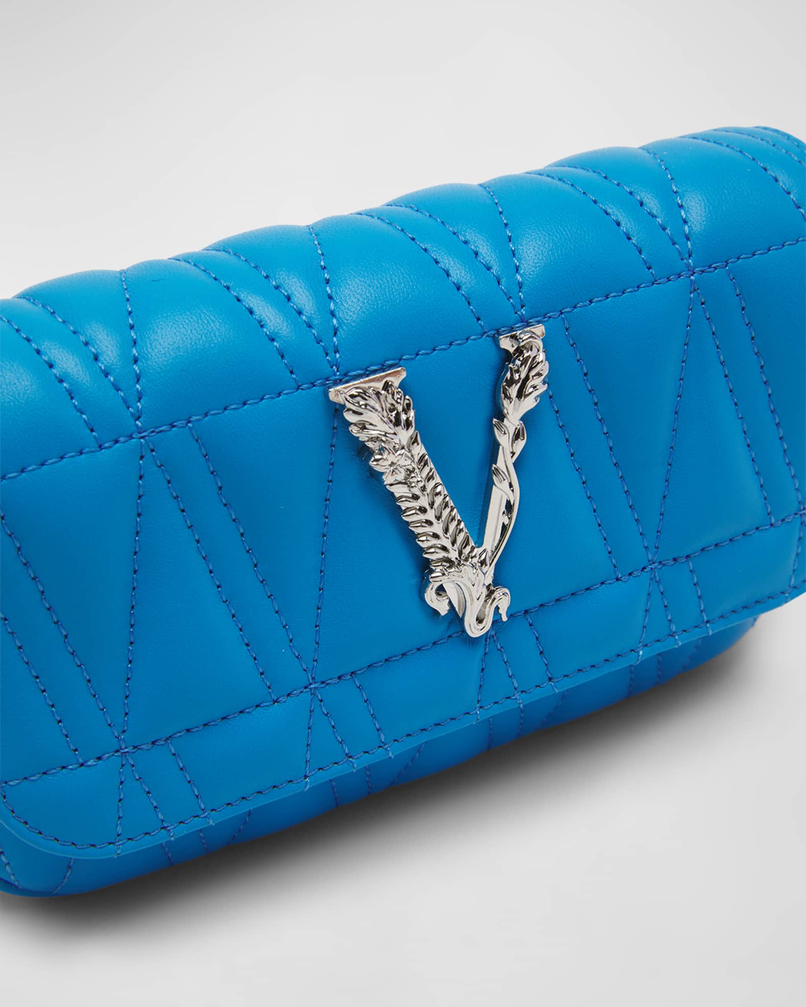 Versace Virtus Mini Quilted Leather Crossbody Bag | Neiman Marcus