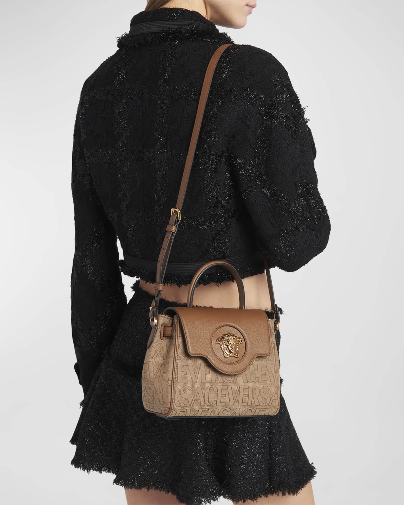 Versace La Medusa Monogram Top-Handle Bag | Neiman Marcus