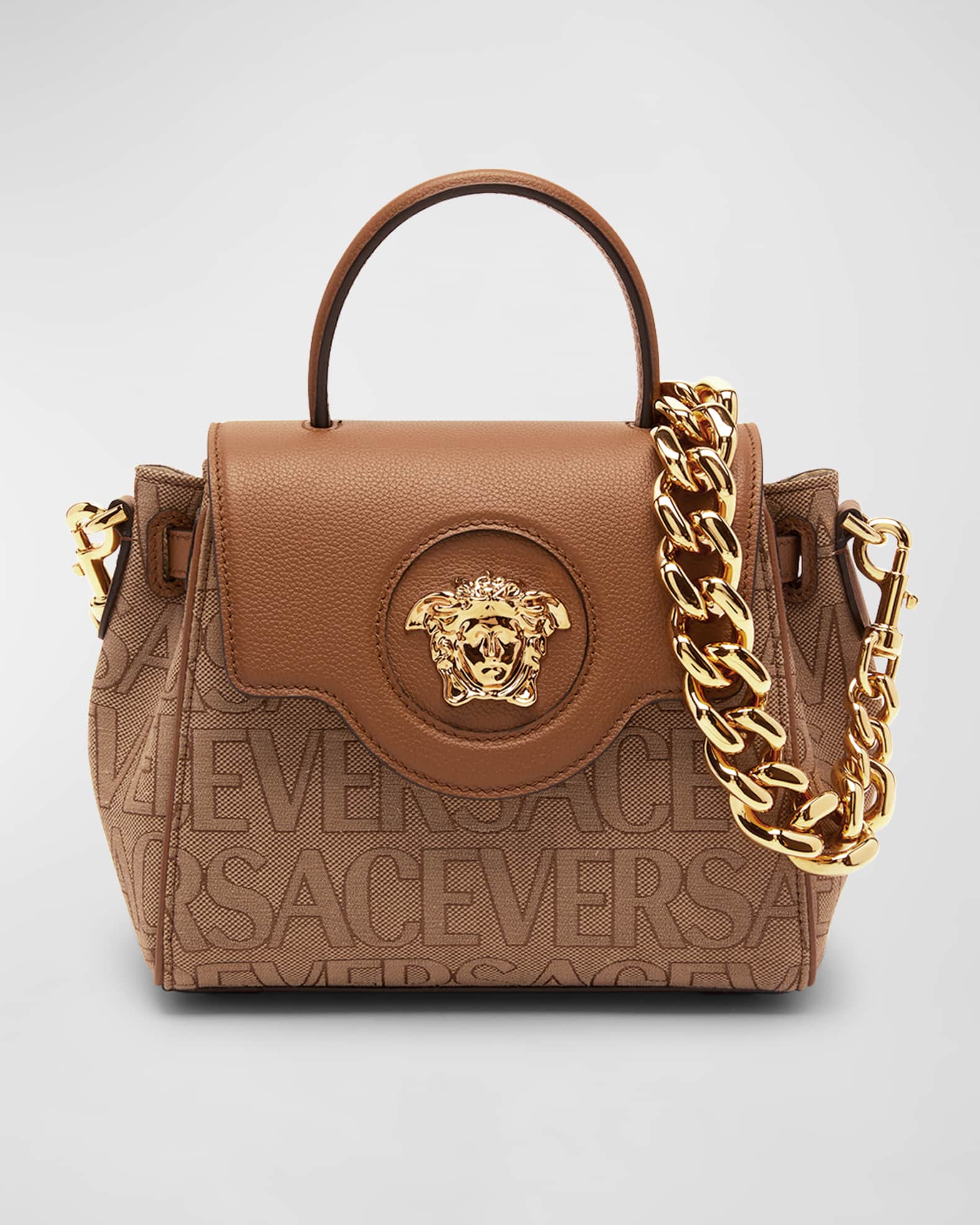 Versace La Medusa Monogram Top-Handle Bag | Neiman Marcus
