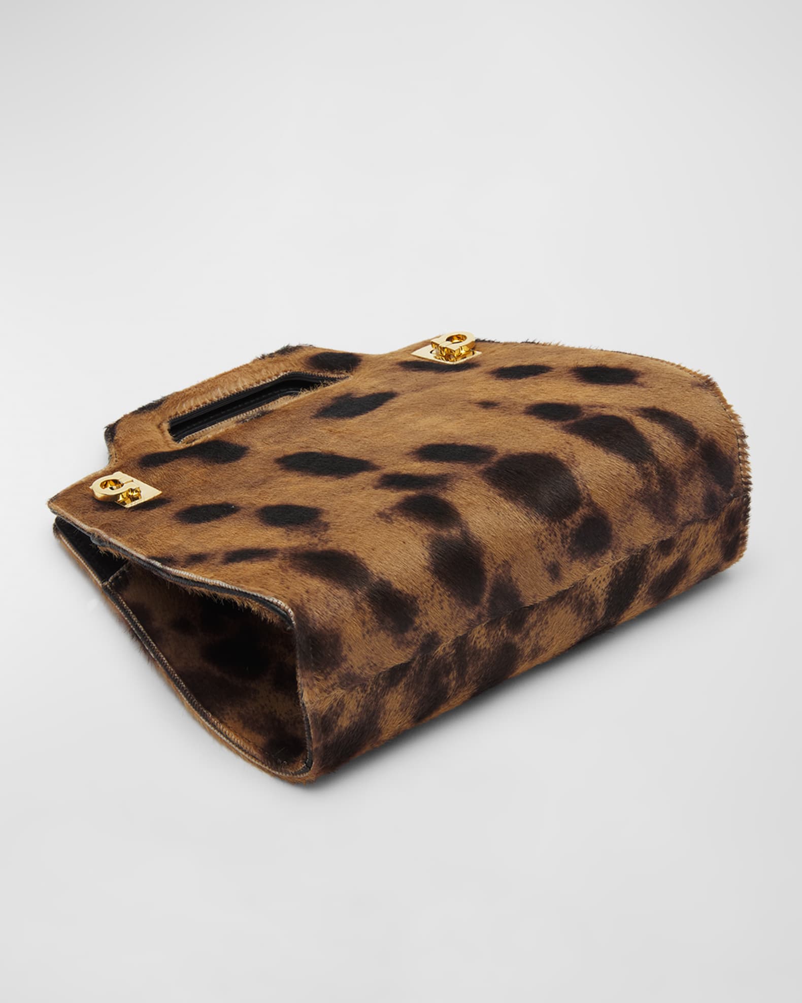 Ferragamo Wanda Mini Leopard Calf Hair Top-Handle Bag | Neiman Marcus