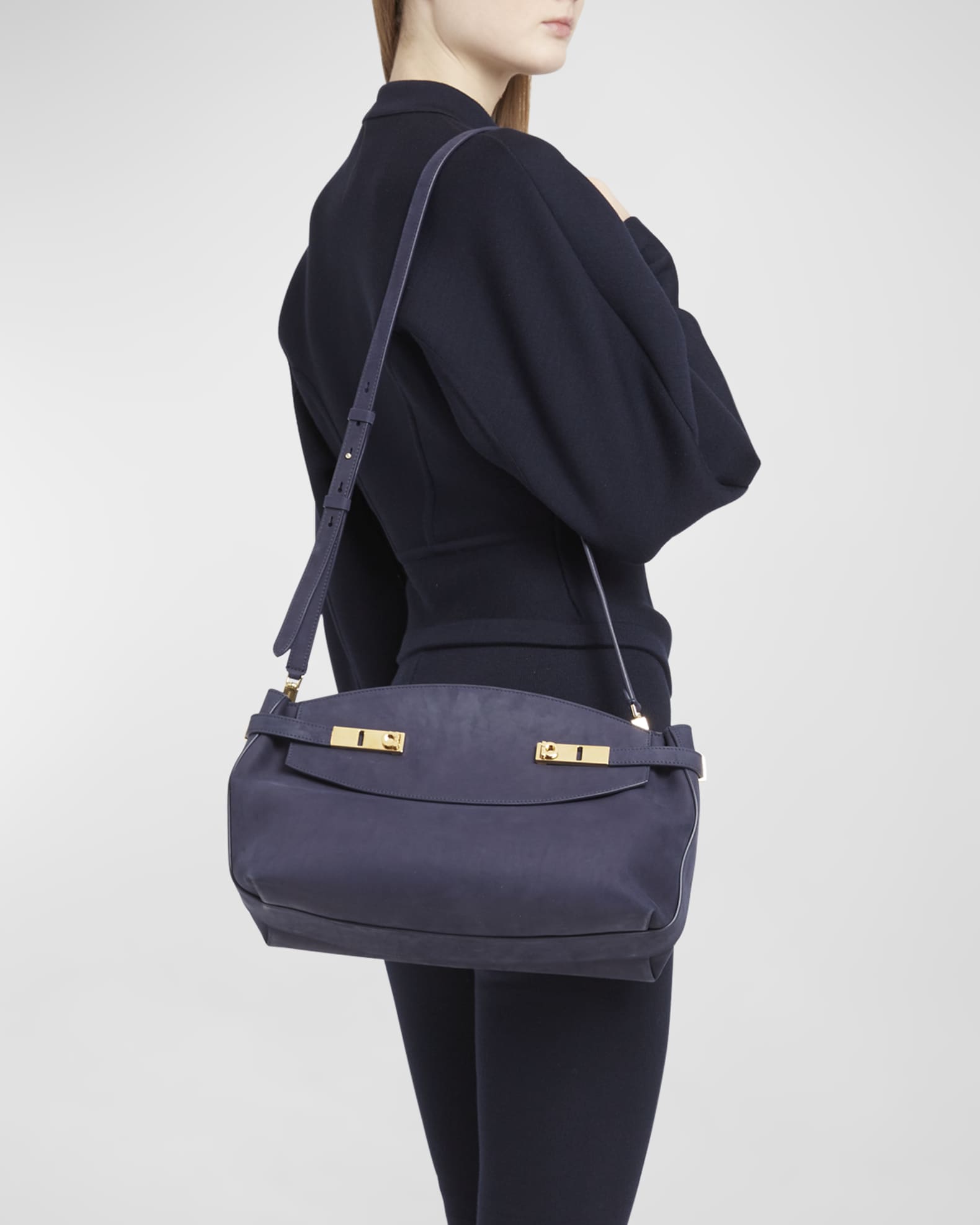 Ferragamo Hug Pouch Leather Crossbody Bag | Neiman Marcus