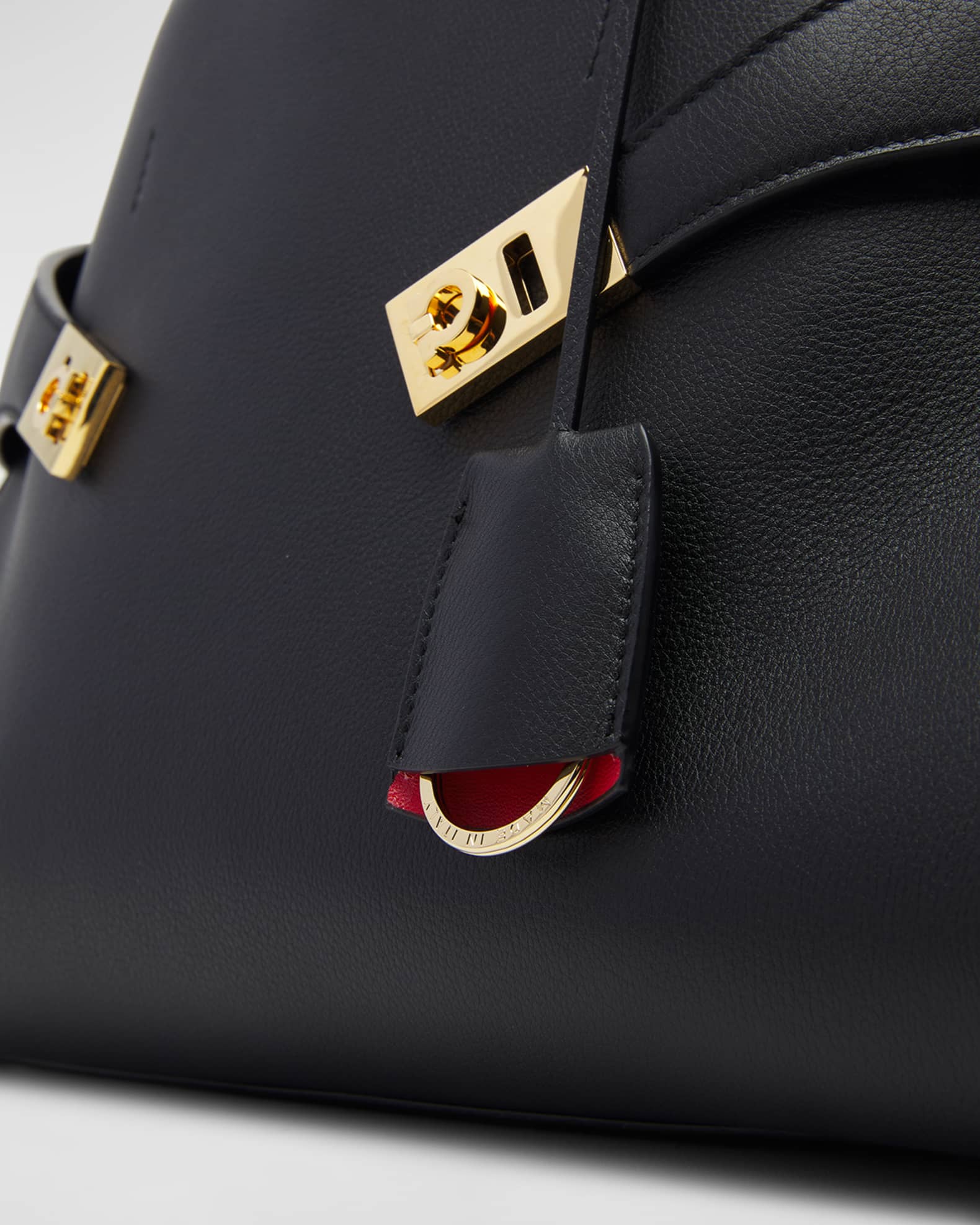 Ferragamo Small Hug Leather Top-Handle Bag | Neiman Marcus