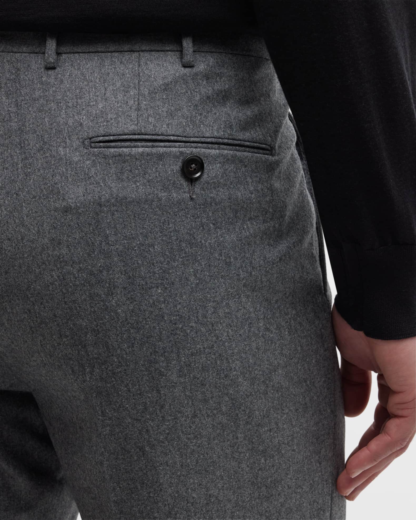 ZEGNA Men's Wool Flannel Pants | Neiman Marcus