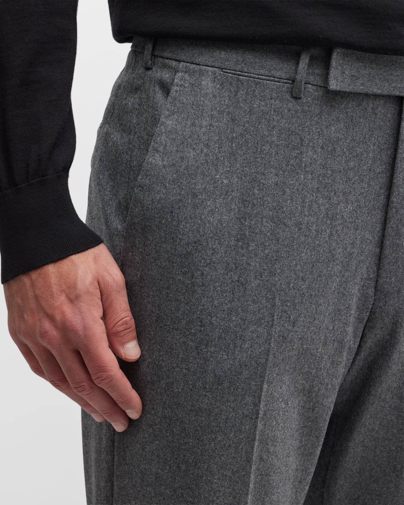 ZEGNA Men's Wool Flannel Pants | Neiman Marcus