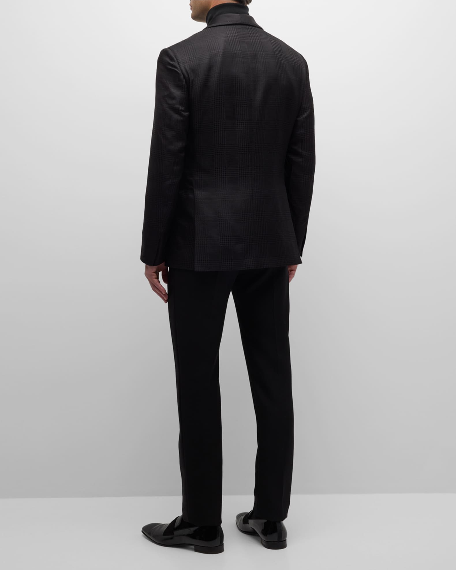 Brioni Men's Prince of Wales Shawl Dinner Jacket | Neiman Marcus