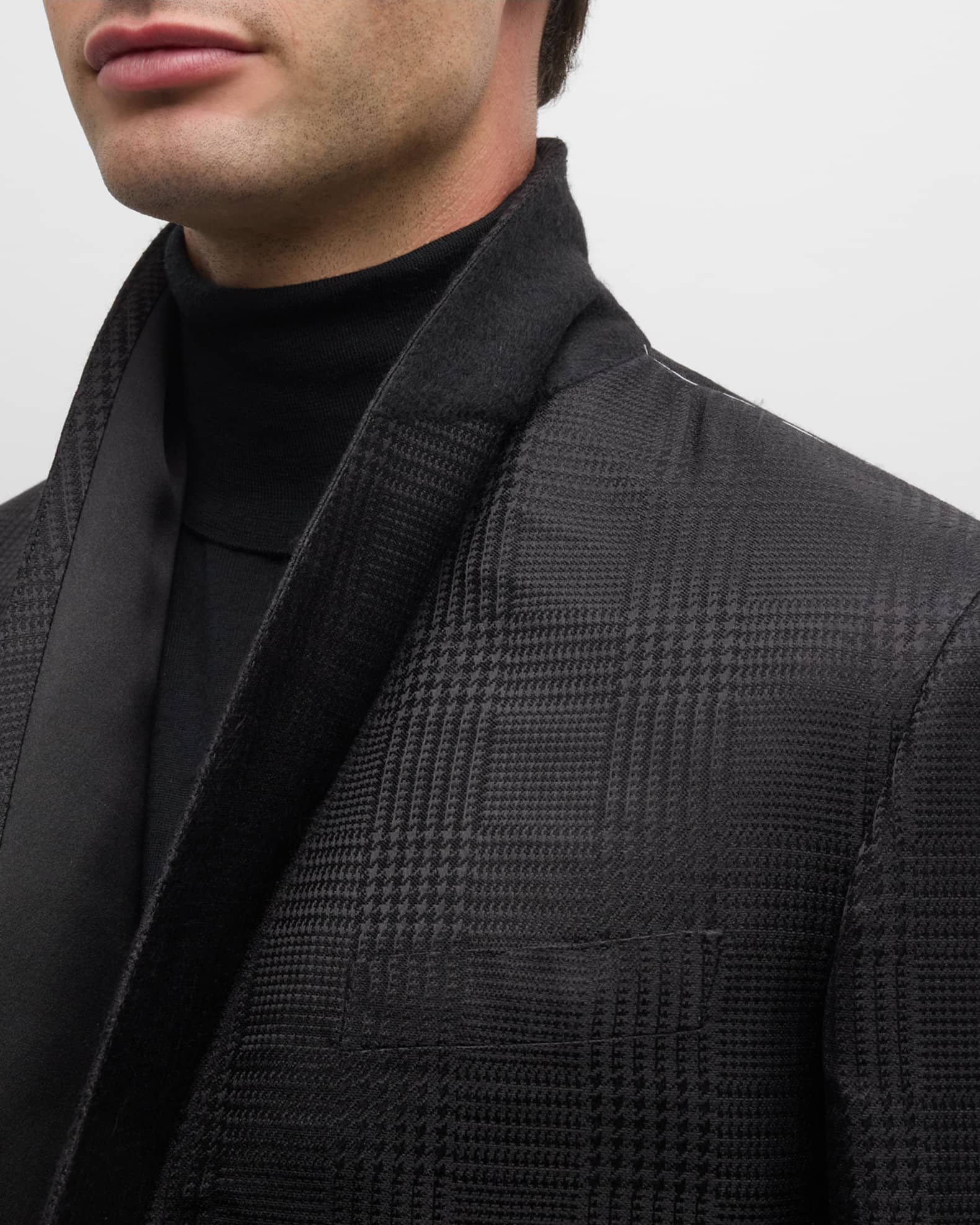 Brioni Men's Prince of Wales Shawl Dinner Jacket | Neiman Marcus