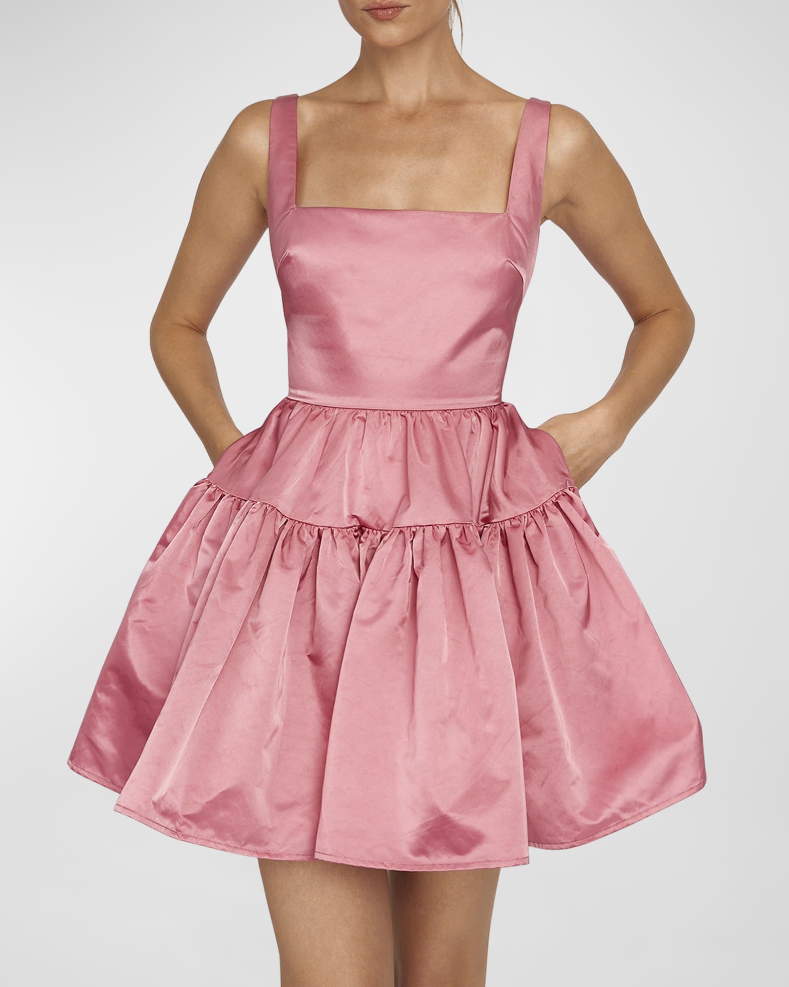 Sau Lee Britney Satin Fit & Flare Mini Dress | Neiman Marcus