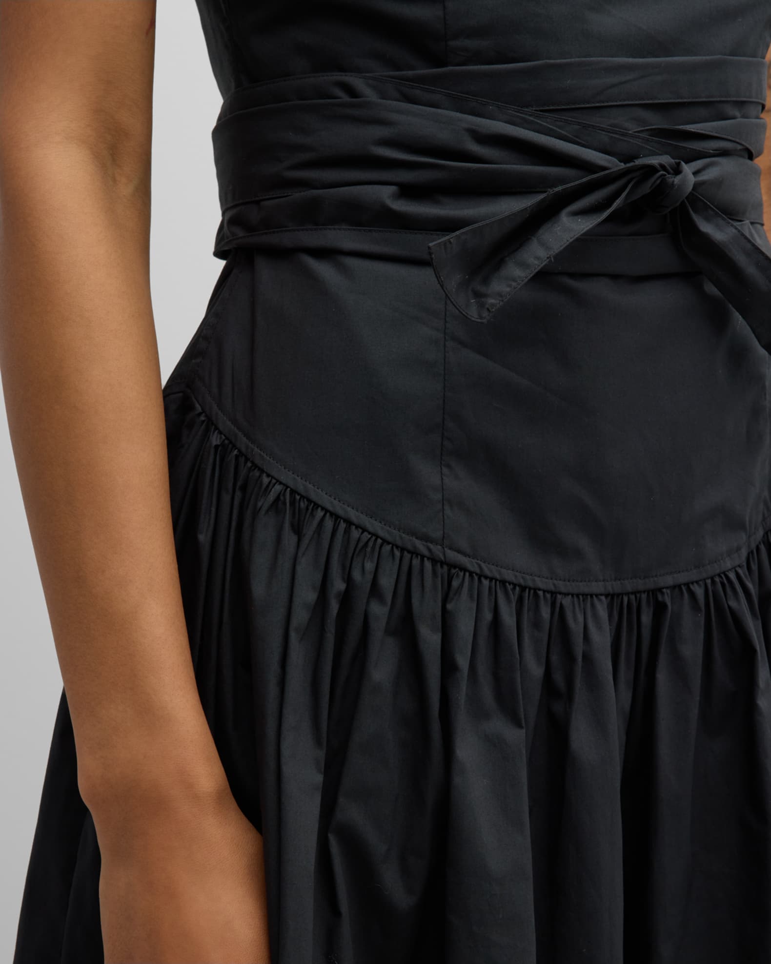 Joie Preanka Faux Wrap Cotton Poplin Midi Dress | Neiman Marcus
