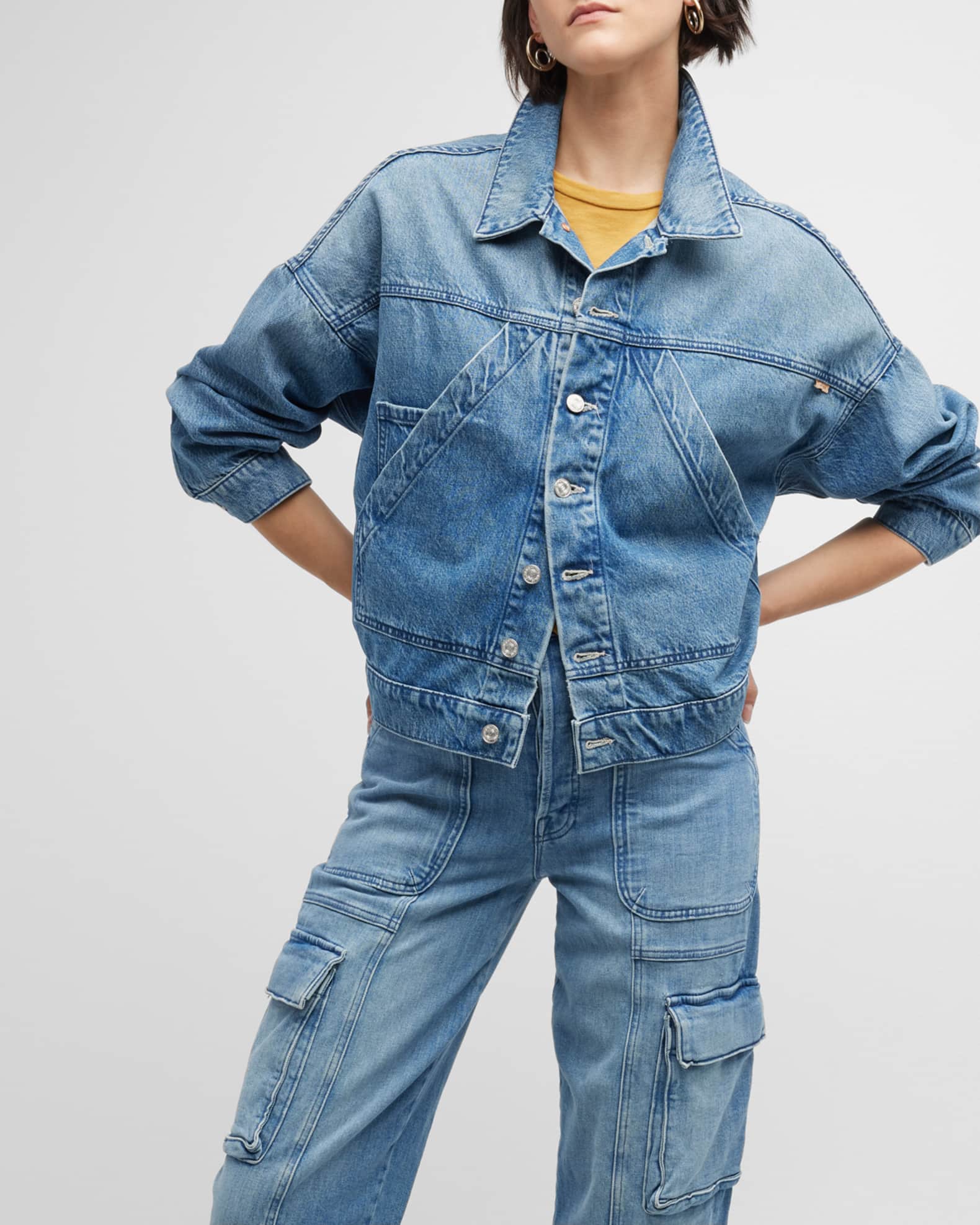 MOTHER The Triangle Drifter Denim Jacket | Neiman Marcus