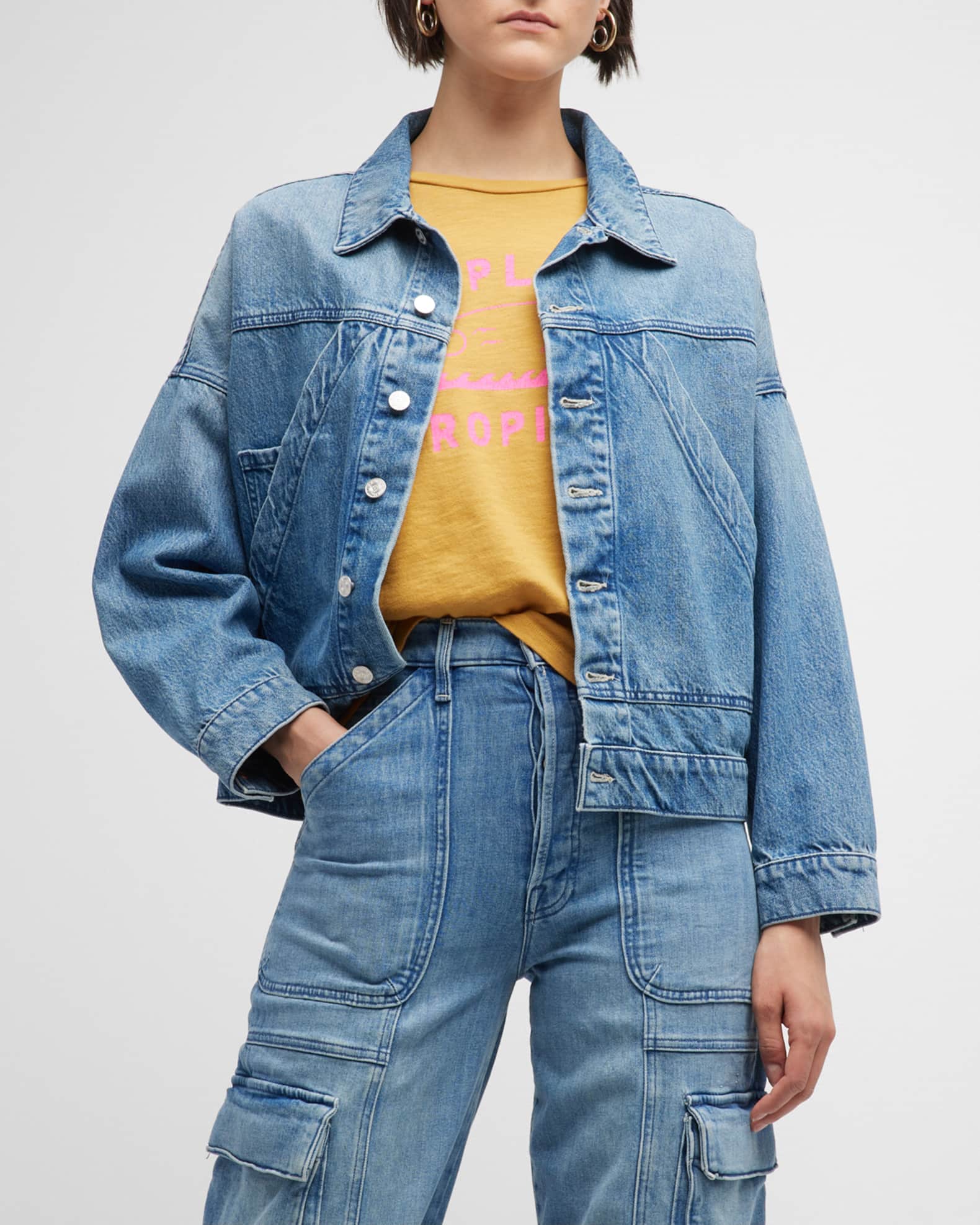 MOTHER The Triangle Drifter Denim Jacket | Neiman Marcus