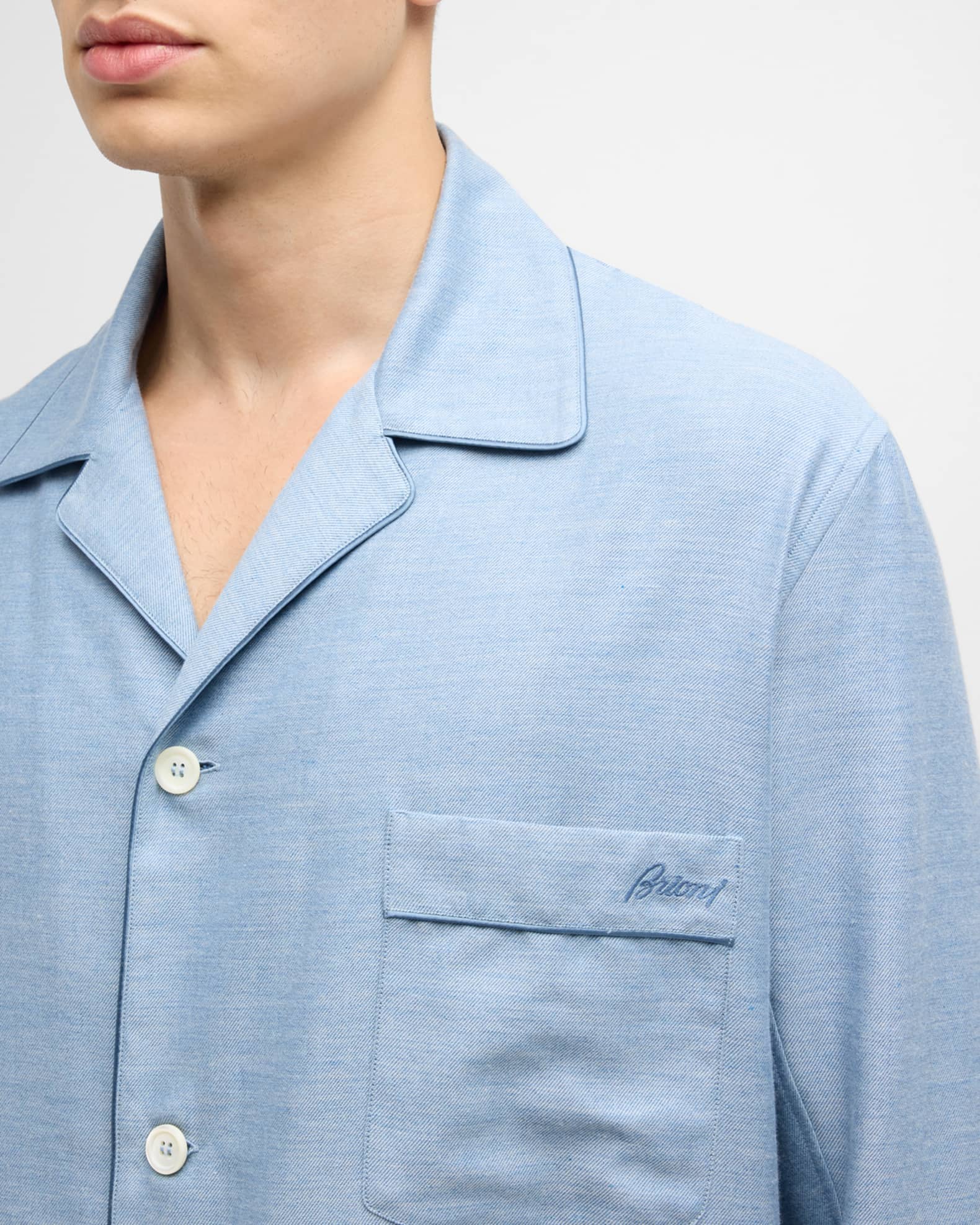 Brioni Men's Cotton-Cashmere Pajama Set | Neiman Marcus