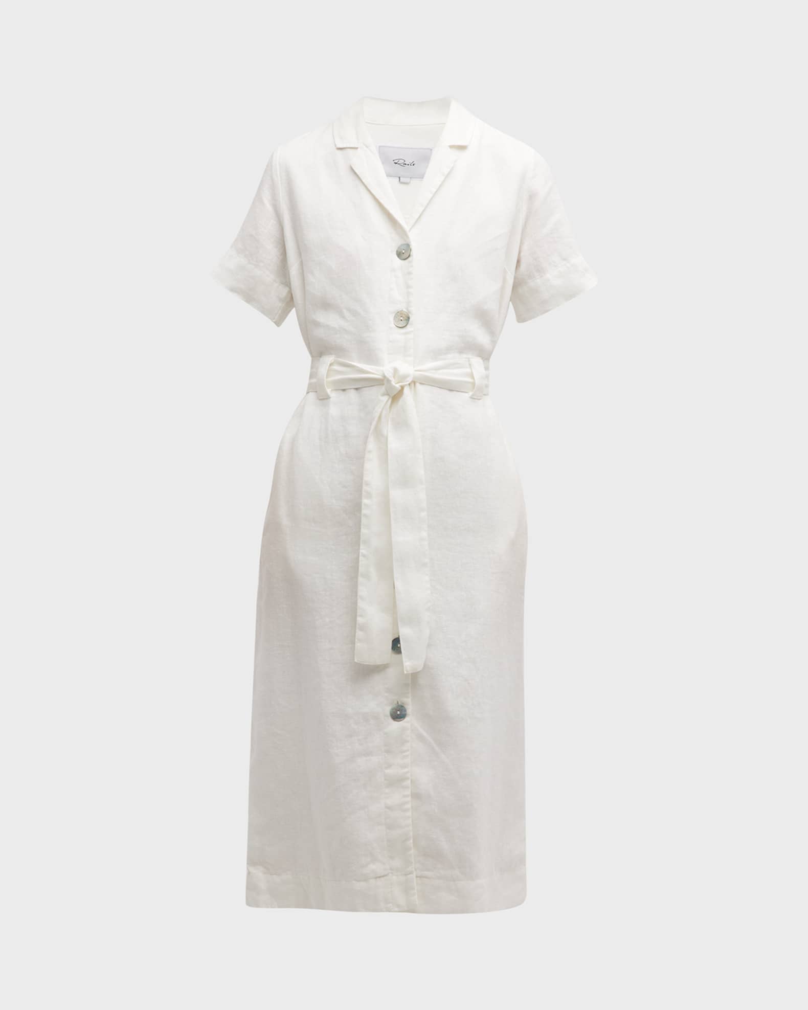 Rails Diane Button-Front Linen Shirtdress | Neiman Marcus