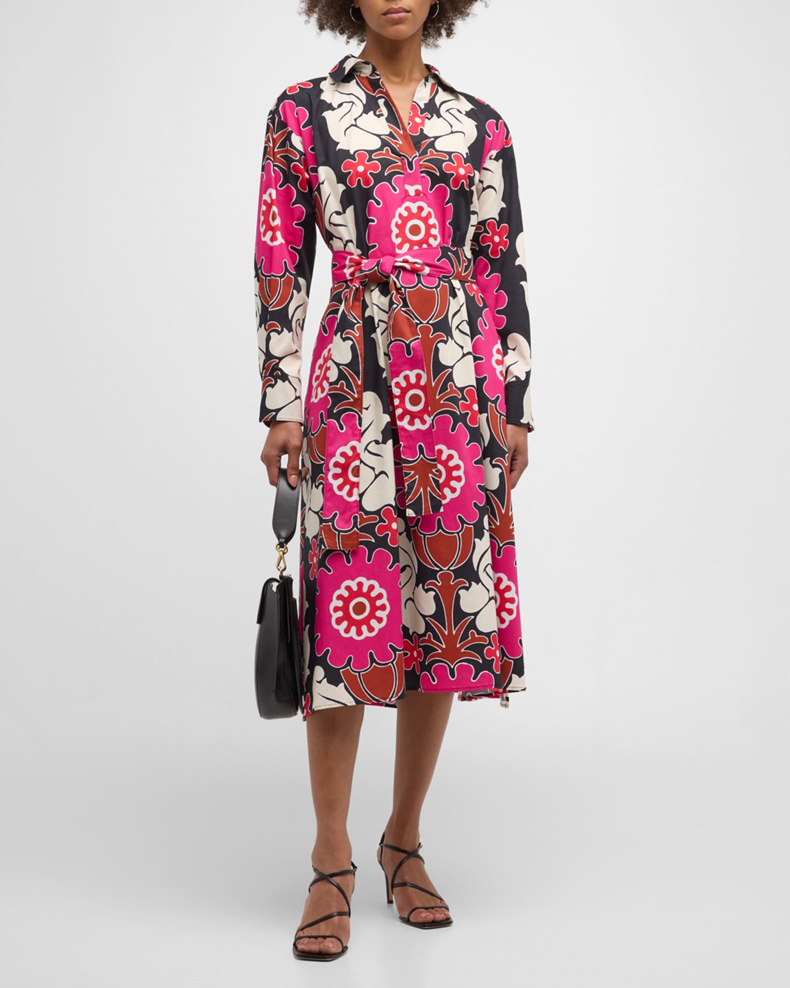 Natori Talitha Floral-Print Cotton Poplin Shirtdress | Neiman Marcus