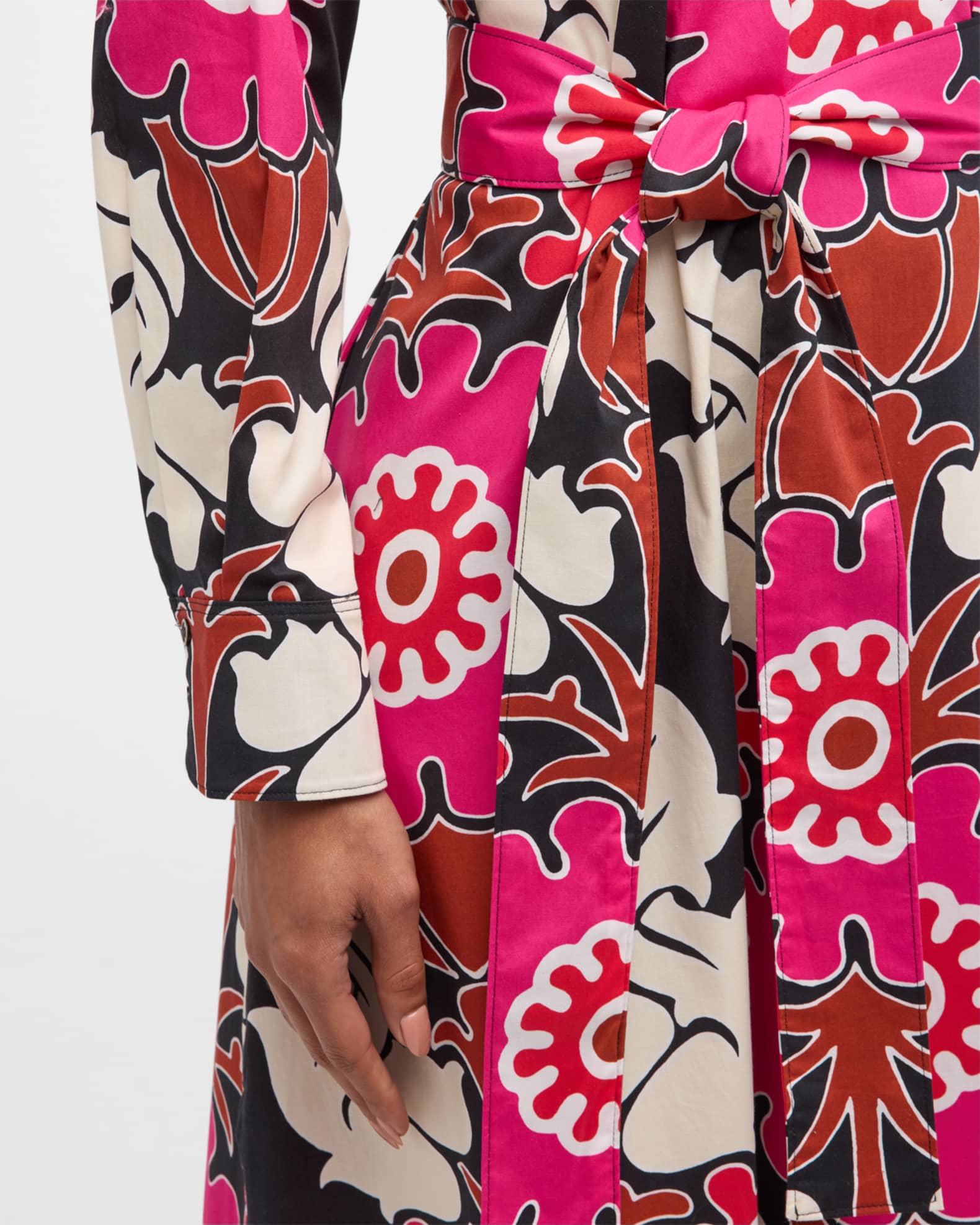 Natori Talitha Floral-Print Cotton Poplin Shirtdress | Neiman Marcus