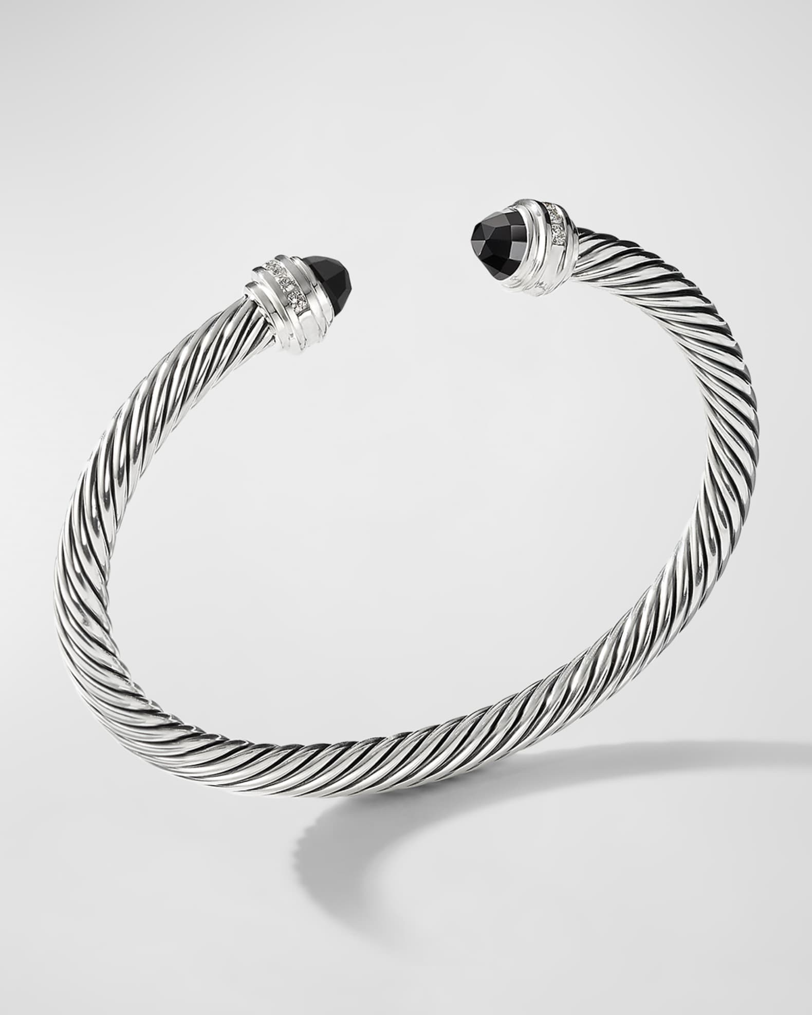 Cable Bracelet with Gemstones in Silver | Neiman Marcus