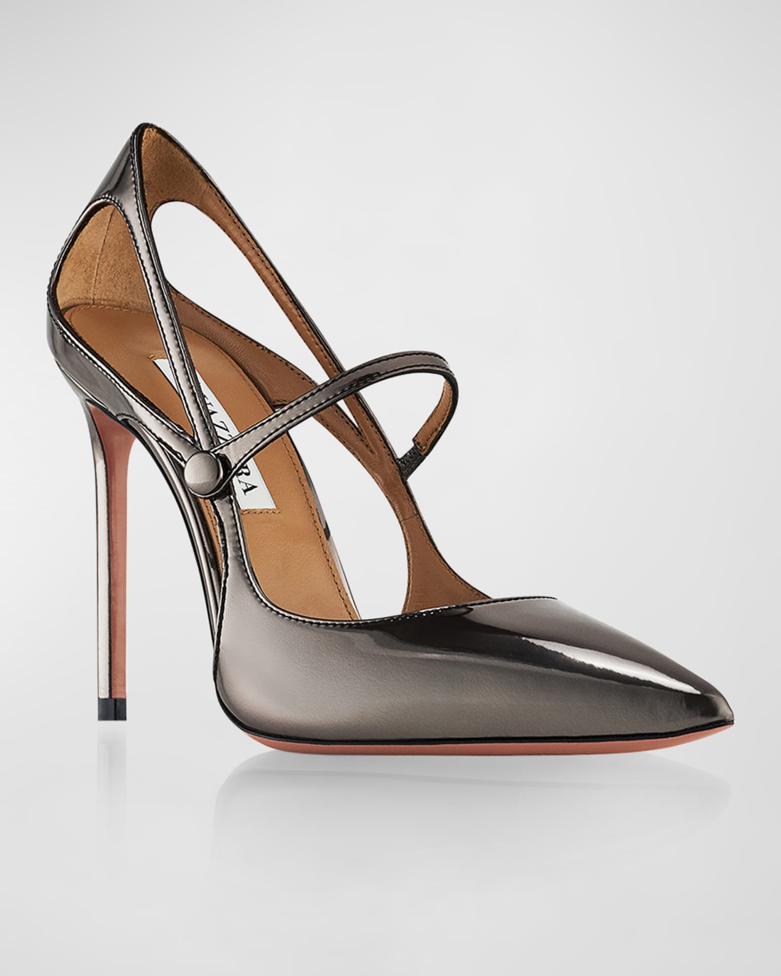Aquazzura Bovary Metallic Mary Jane Pumps | Neiman Marcus