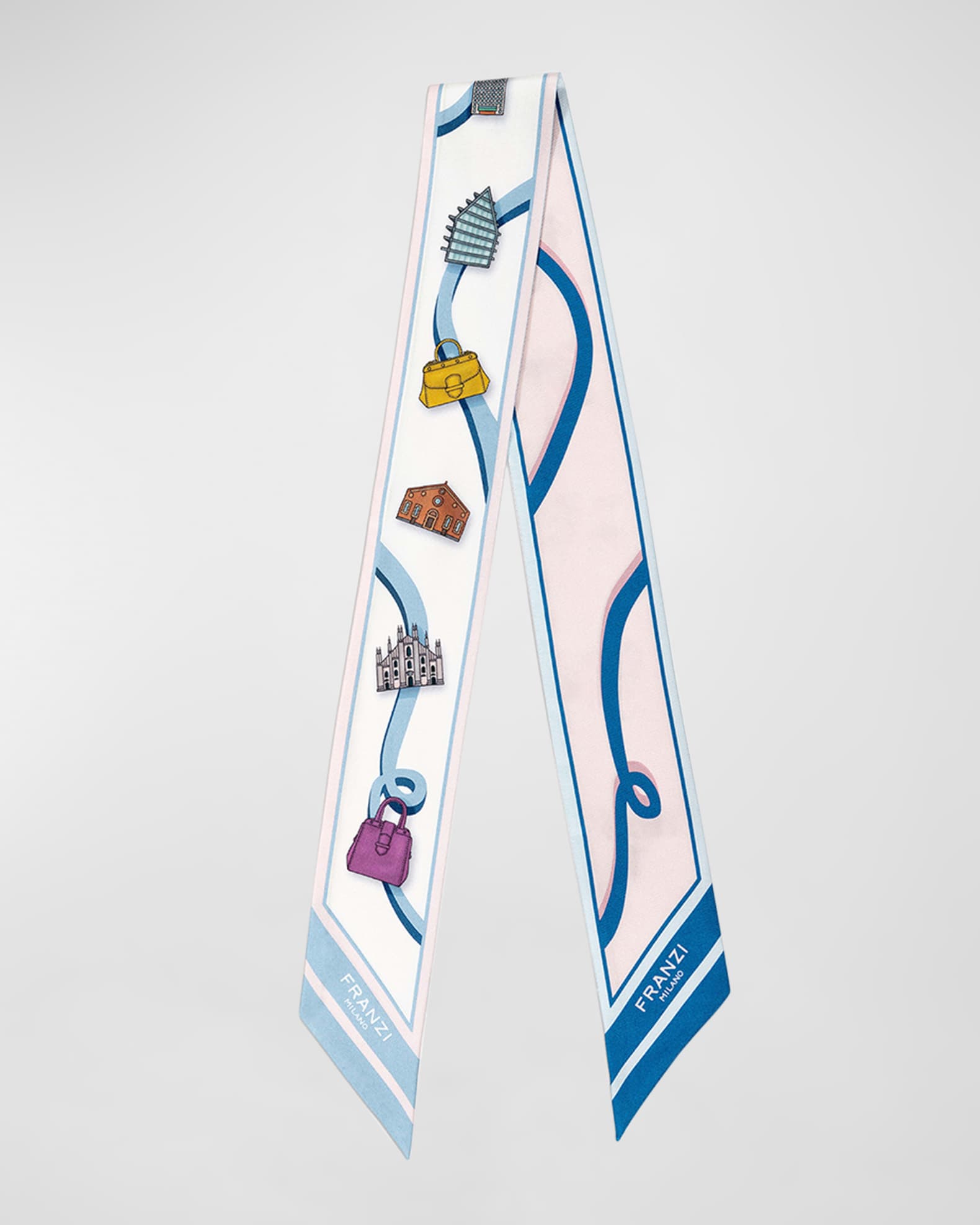 Printed Twill Silk Bandeau Scarf | Neiman Marcus